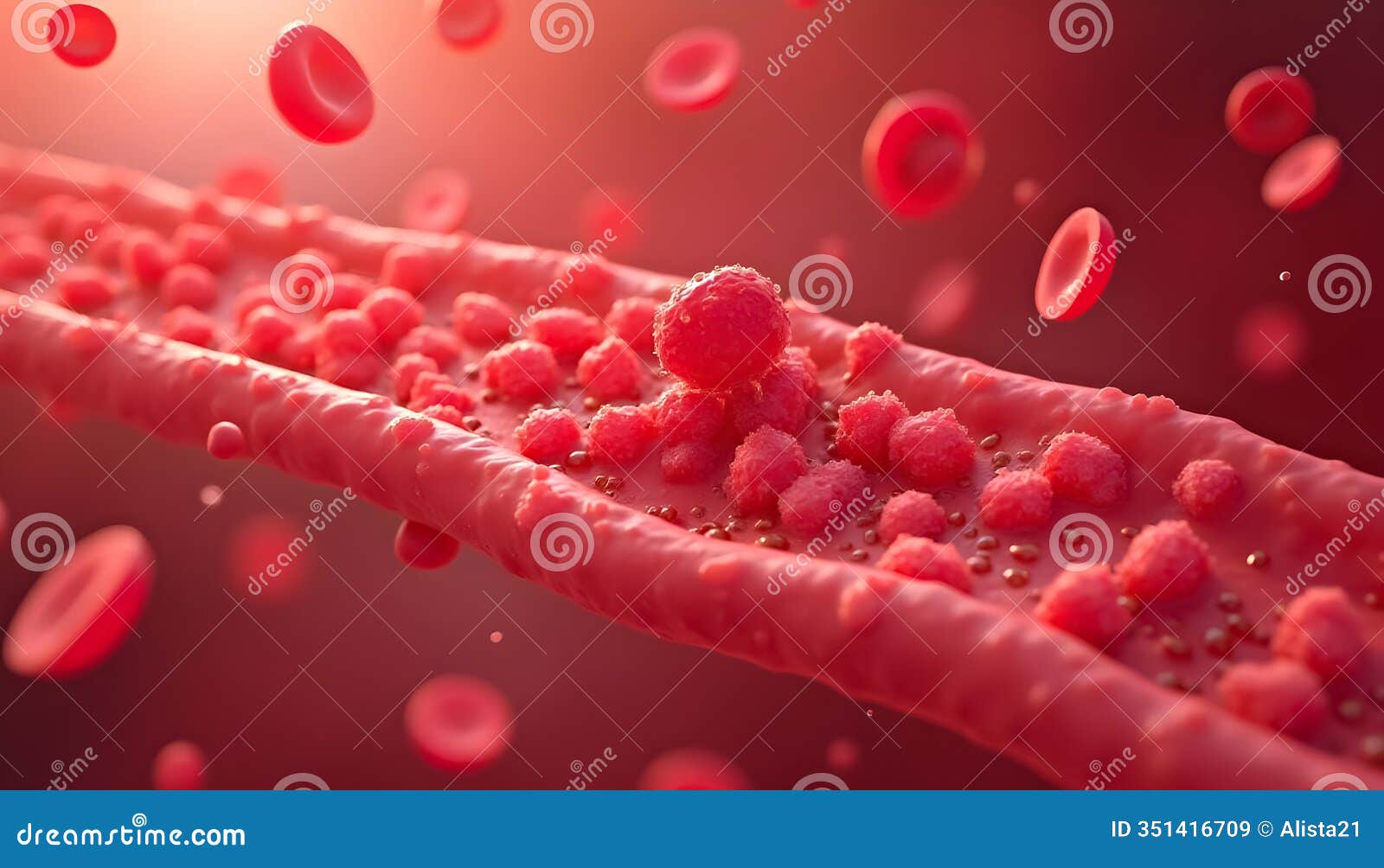 3D Illustration of Formation of Blood Clots Inside Artery ...