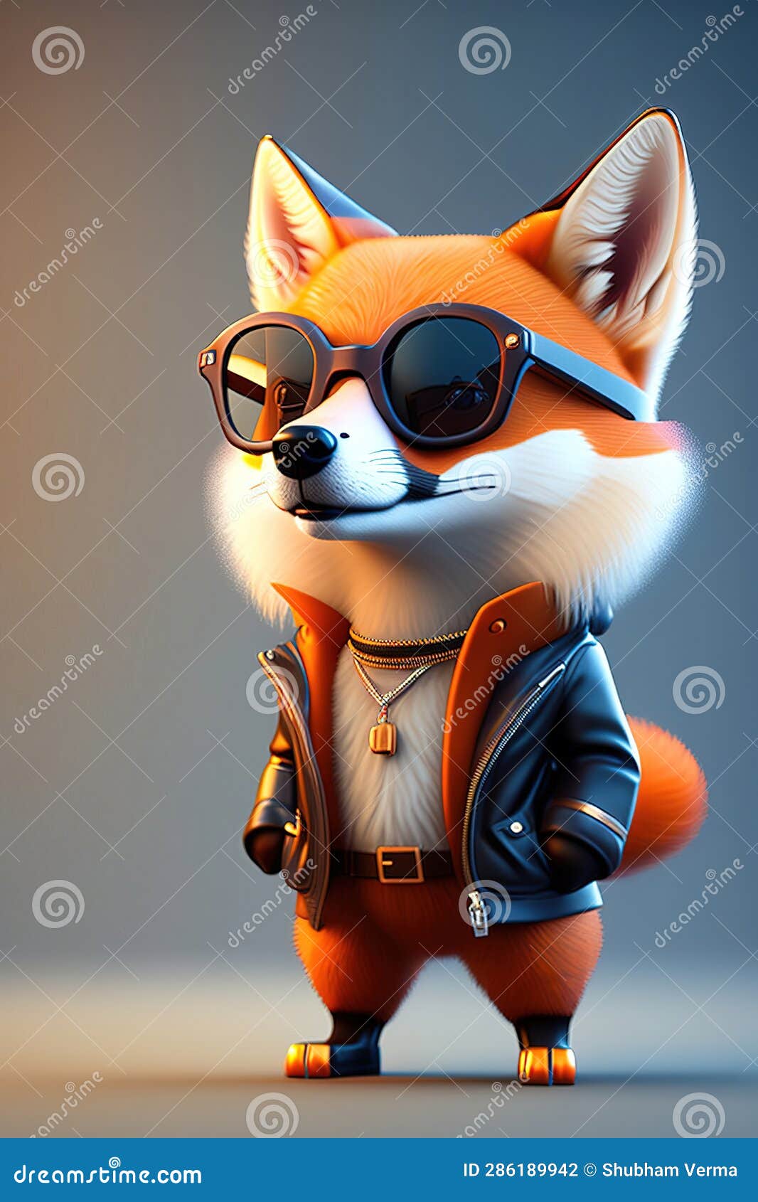 3 D Illustration of Fox in the City Stock Illustration - Illustration ...