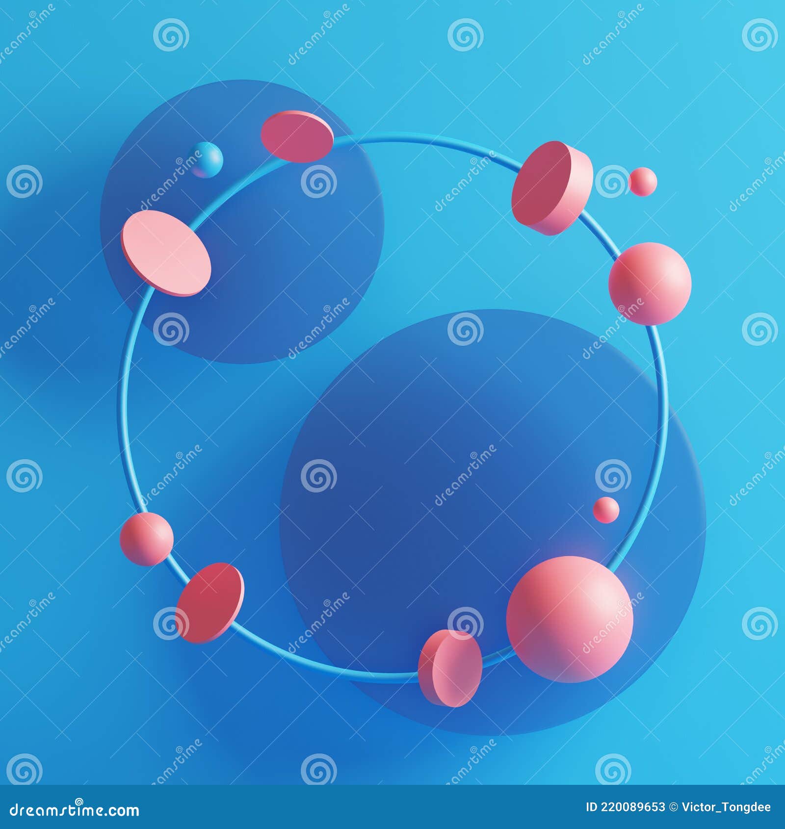 3D Illustration of a Frame and Transparent Round Surfaces Stock ...