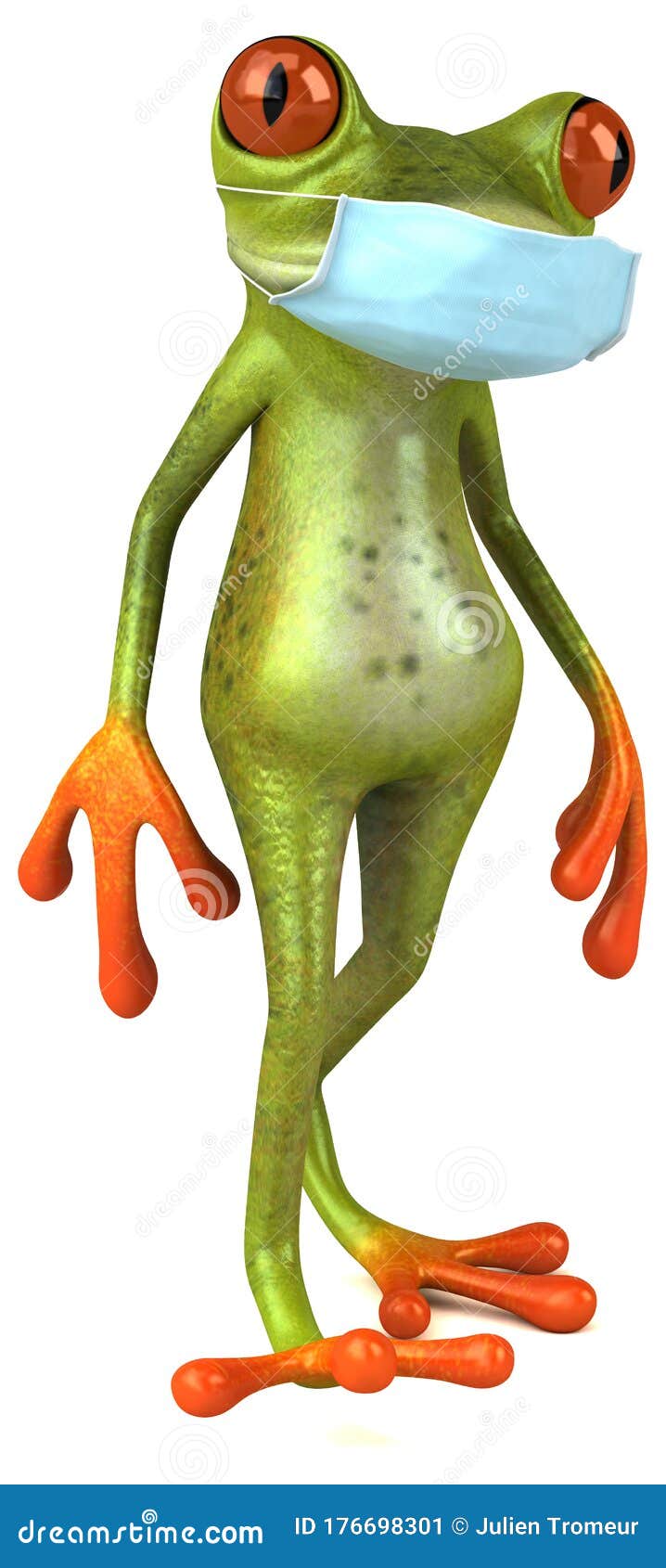 3D Illustration of a Frog with a Mask Stock Illustration - Illustration ...