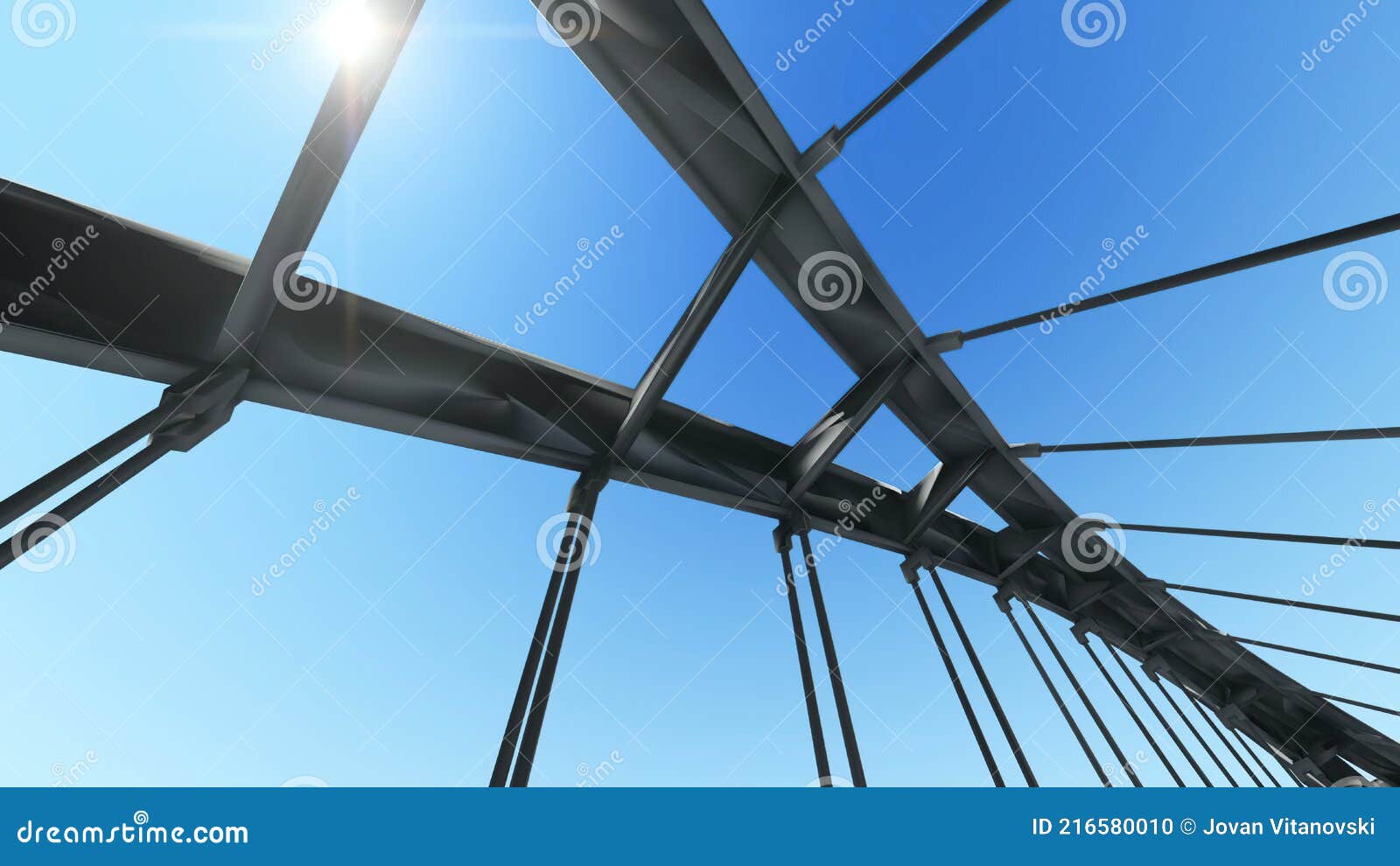 Front view of bridge stock illustration. Illustration of line - 216580010