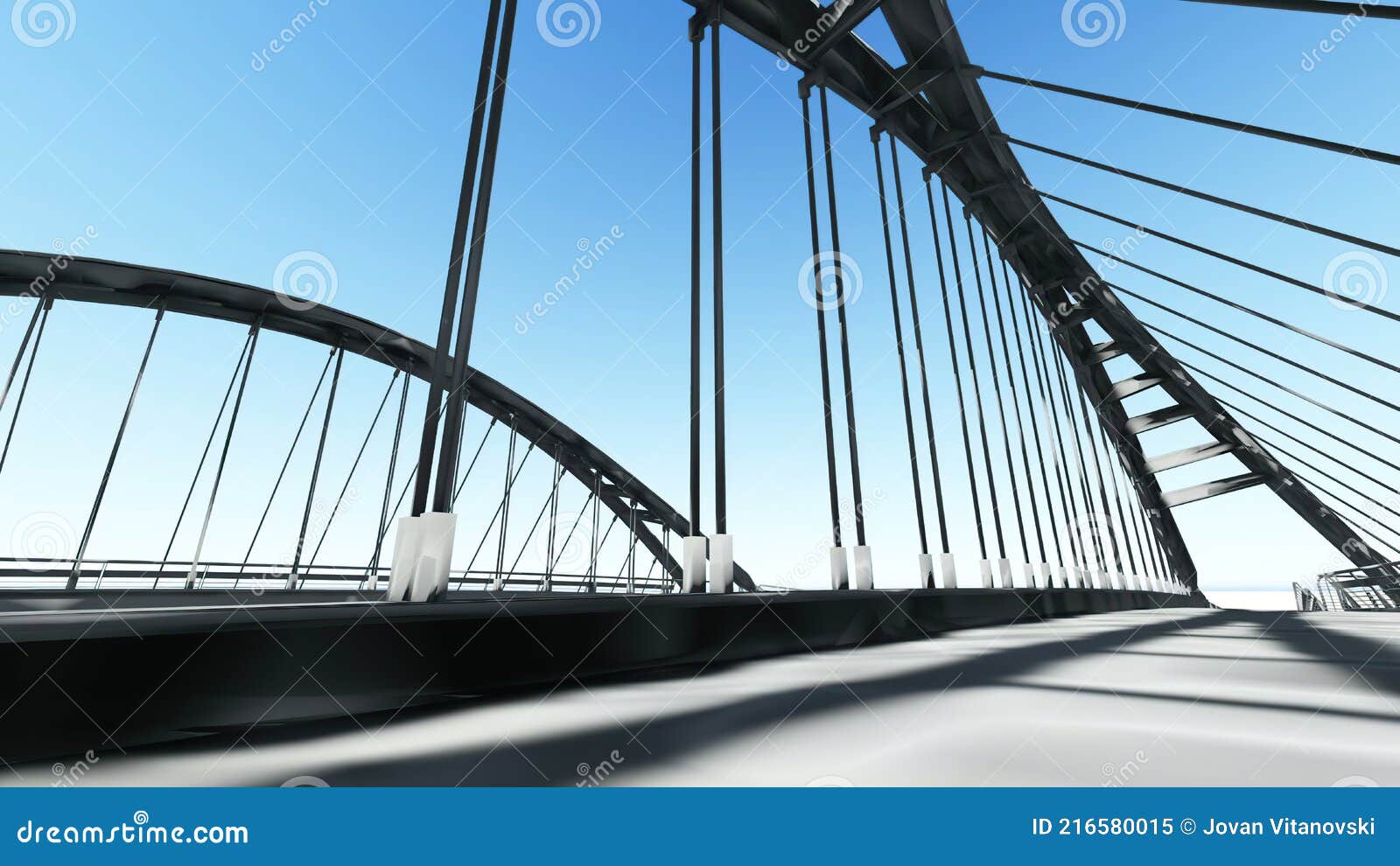 Front view of bridge stock illustration. Illustration of urban - 216580015