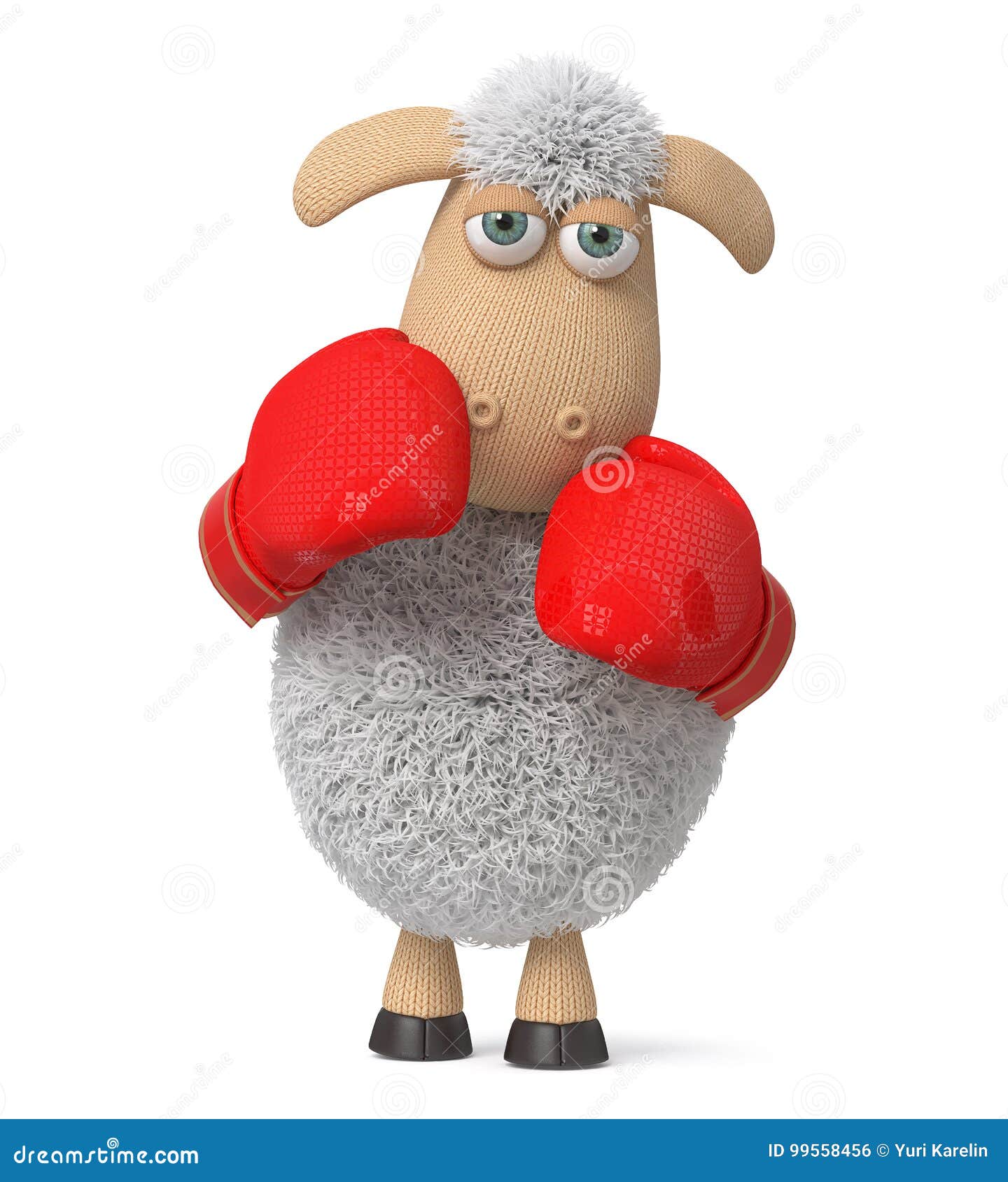 3d Illustration Funny Sheep Stock Illustration - Illustration of sheep ...