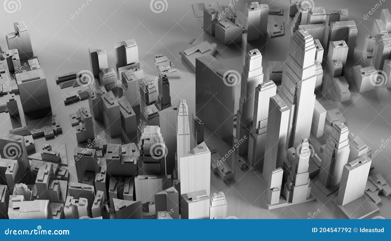 3D Illustration of Futuristic Modern City Model. Stock Illustration ...