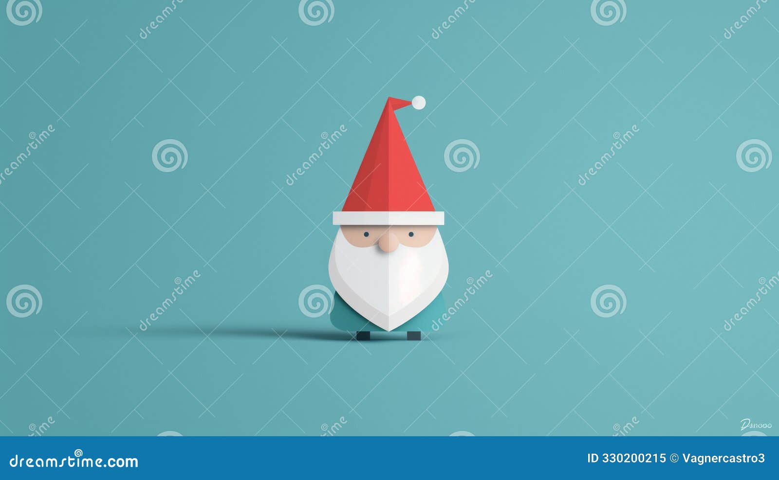2D Illustration of a Garden Gnome with a Simple Smile with Basic Shapes ...