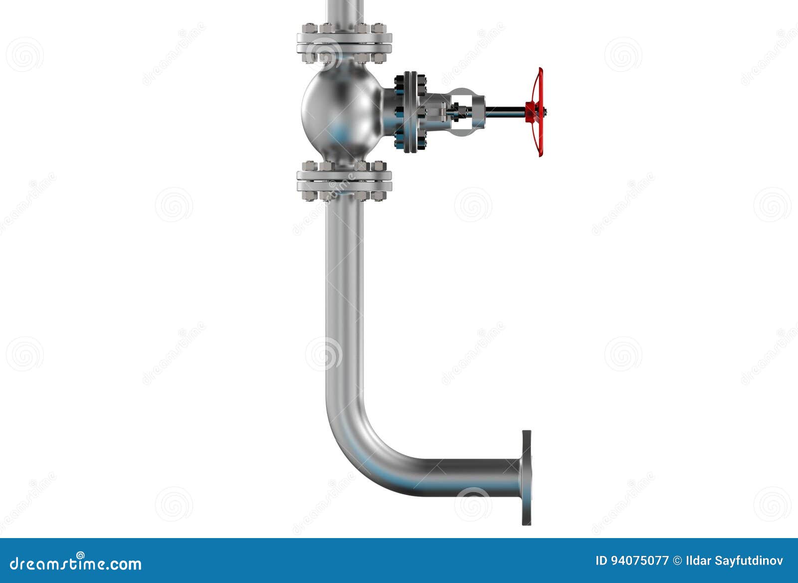 3d Illustration of Gas Valve Stock Illustration - Illustration of ball ...