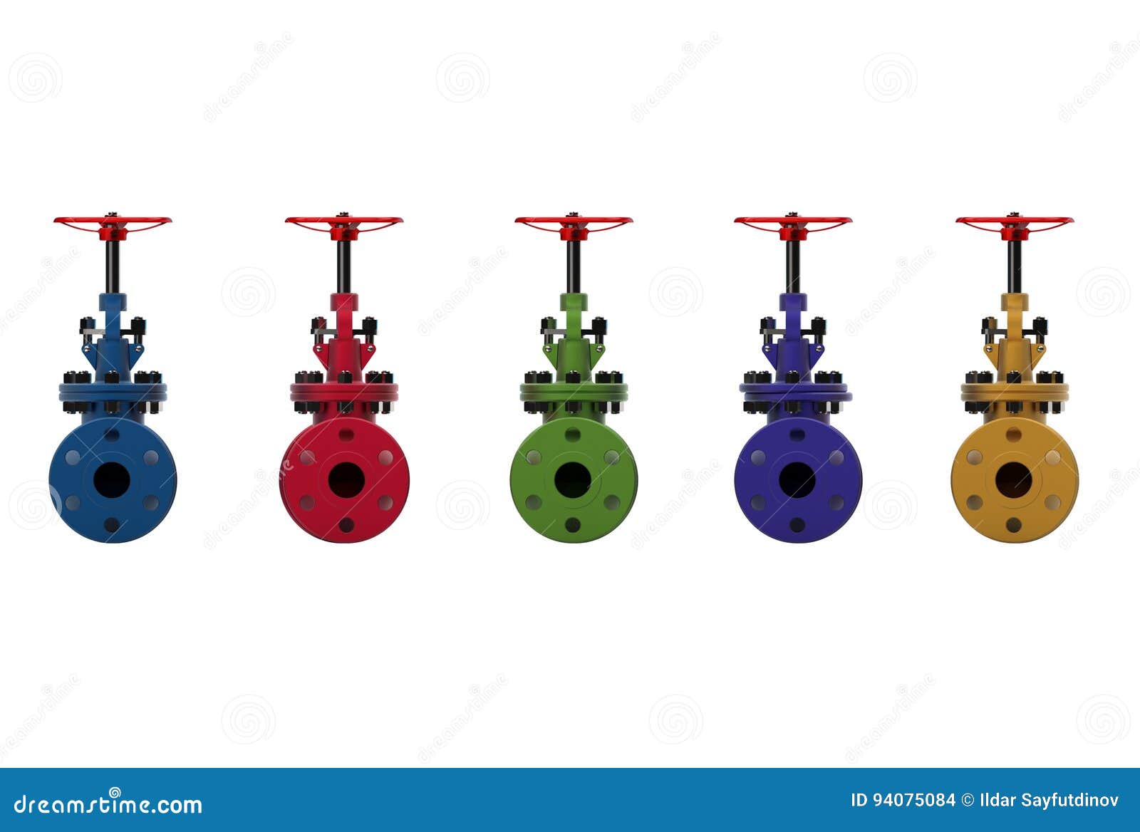 3d Illustration of Gas Valves Stock Illustration - Illustration of ...