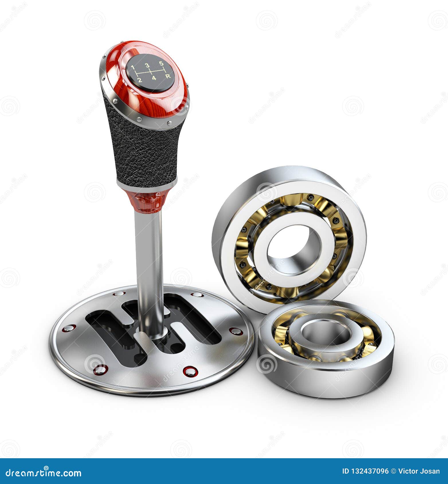 3d Illustration of Gear Shift with Bearings, Isolated on White. Stock ...