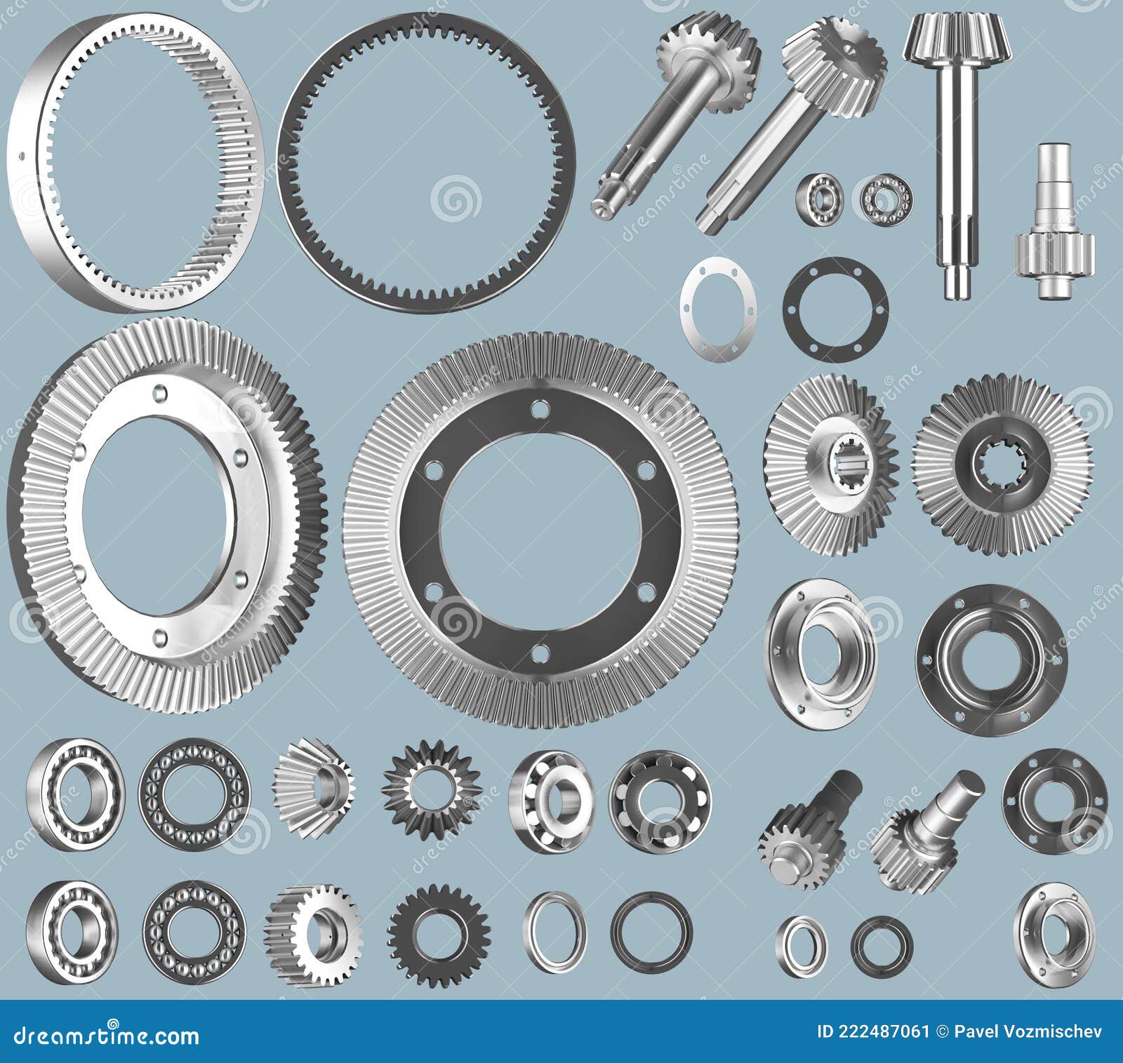 3d Illustration of a Gear System on a White Background. Gears from ...