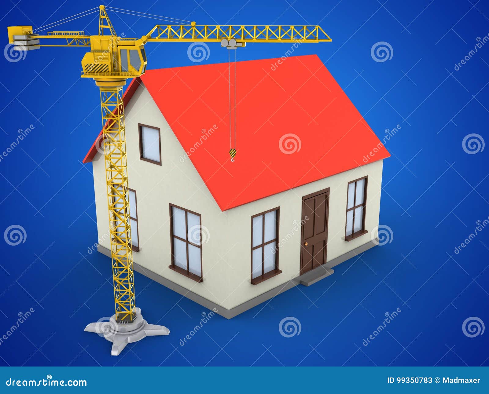 3d generic house stock illustration. Illustration of home - 99350783