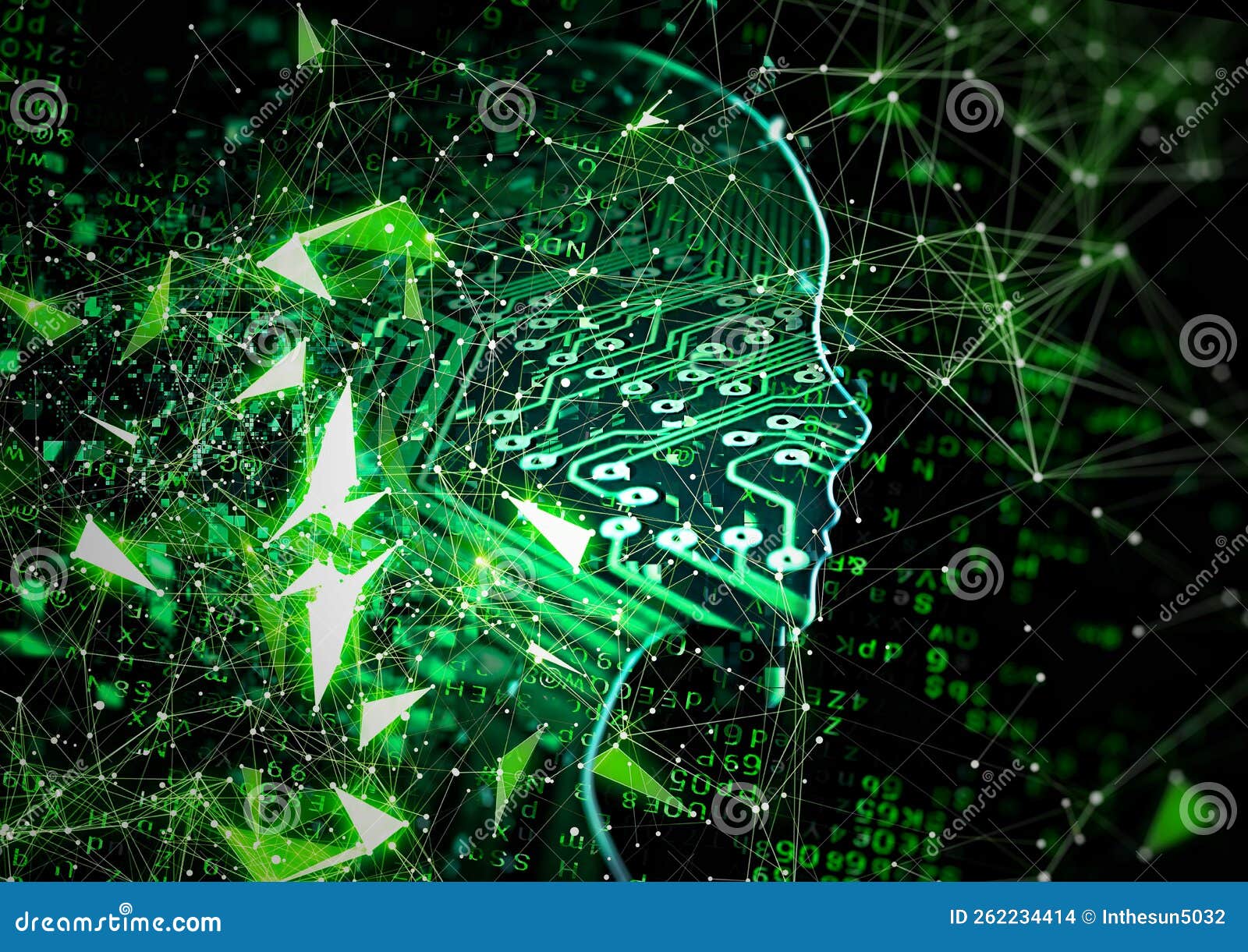 3d Illustration of Geometric Artificial Intelligence Synthesized with ...