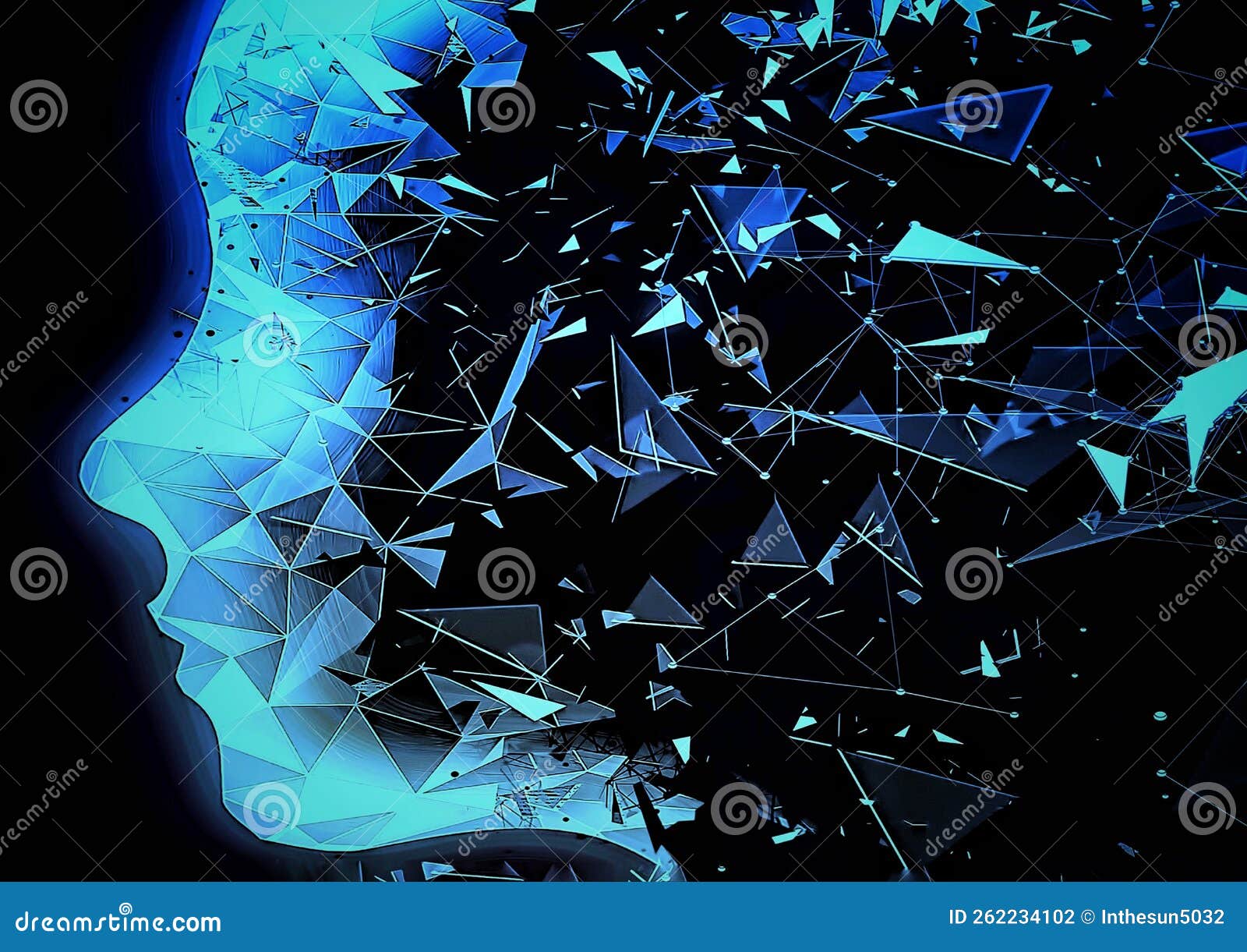 3d Illustration of Geometric Artificial Intelligence Synthesized with ...