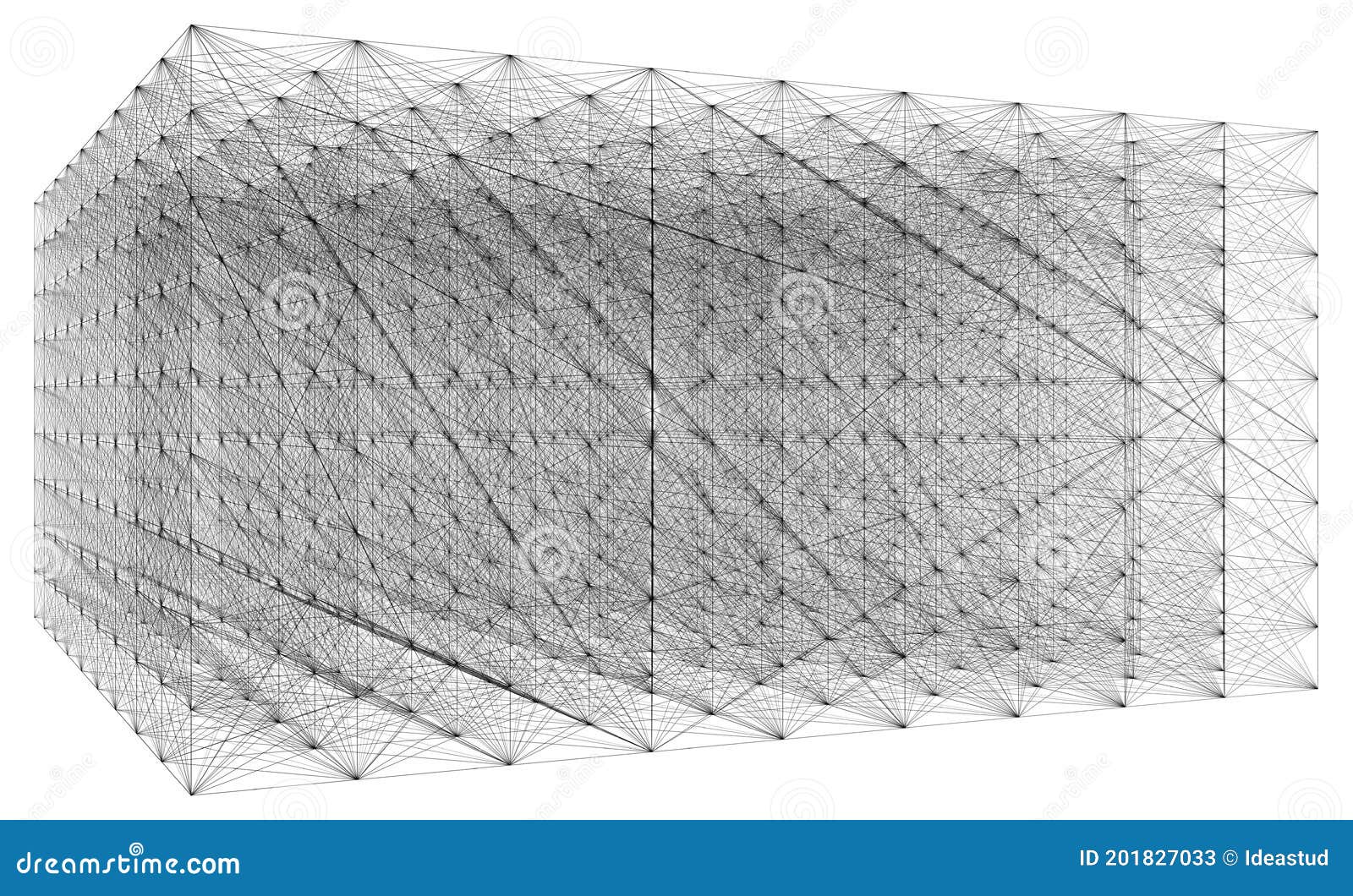 3D Illustration of Geometric Cloud Connection Structure Stock ...