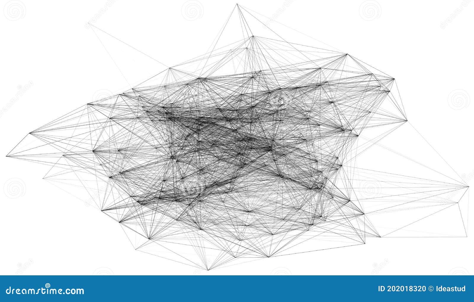 3D Illustration of Geometric Cloud Connection Structure Stock ...