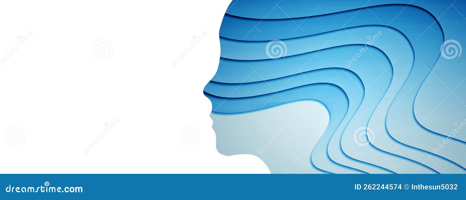 3d Illustration of Geometric Female Profile Stock Illustration ...