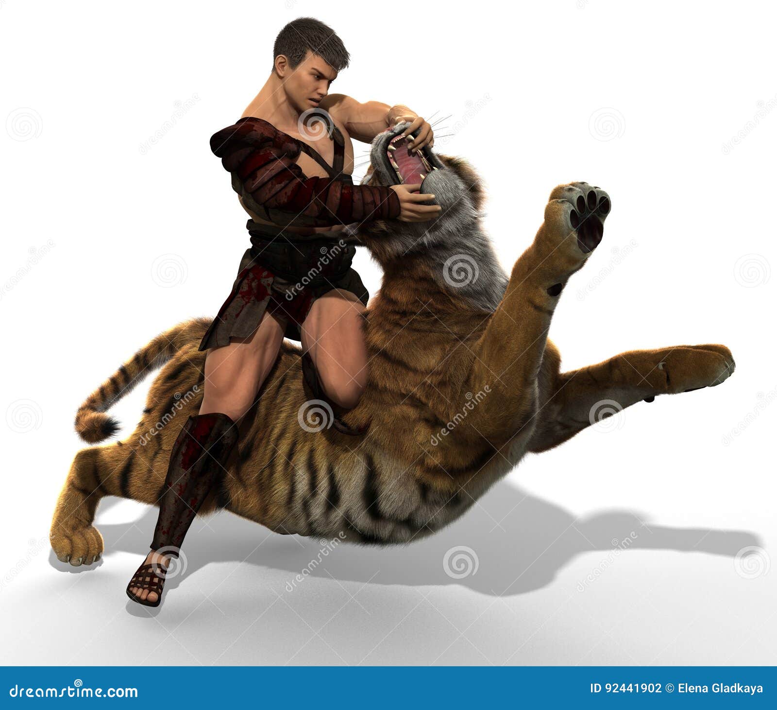 Gladiator Fighting With A Tiger Stock Photography | CartoonDealer.com ...