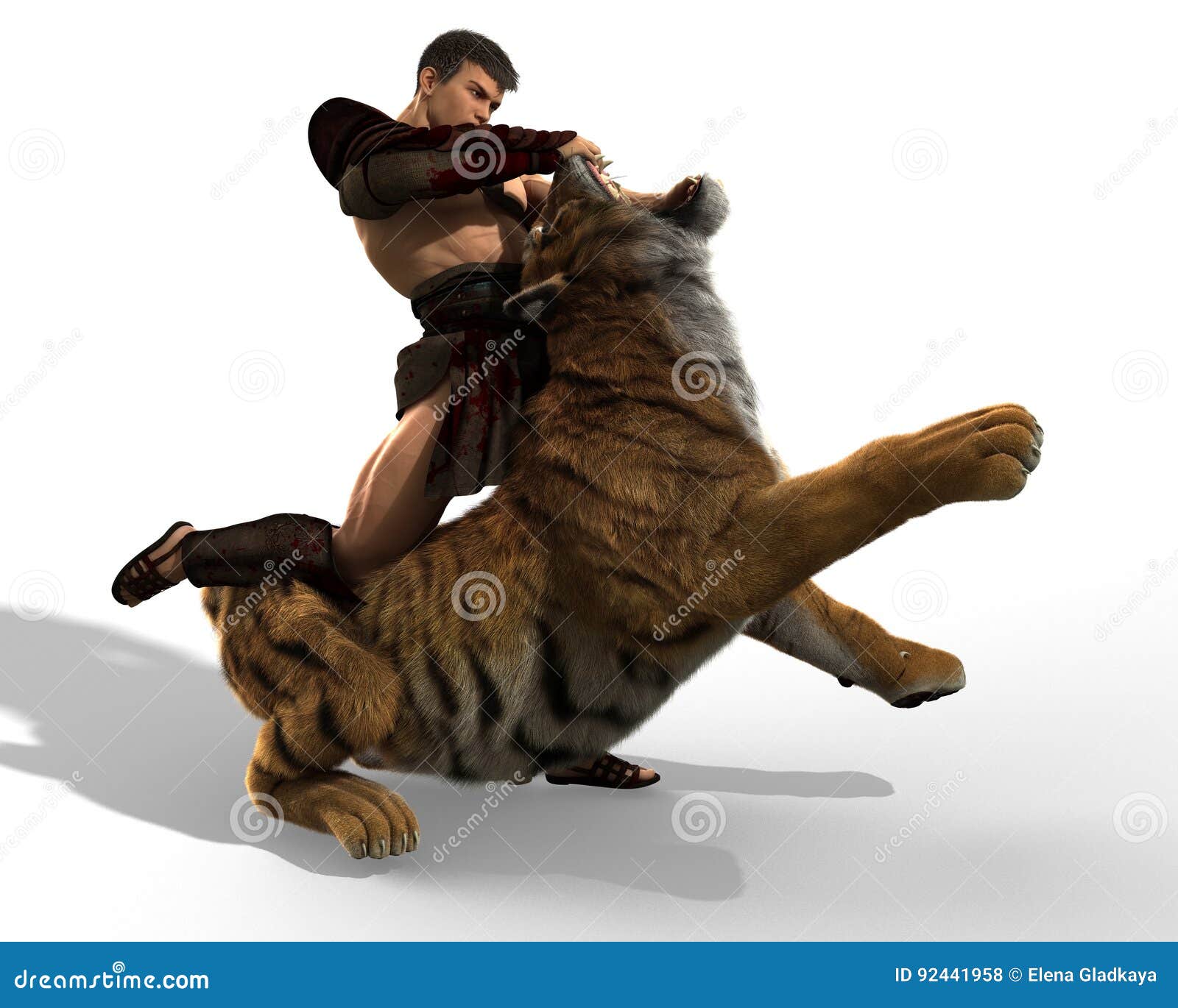 Gladiator Fighting With A Tiger Stock Photography | CartoonDealer.com ...