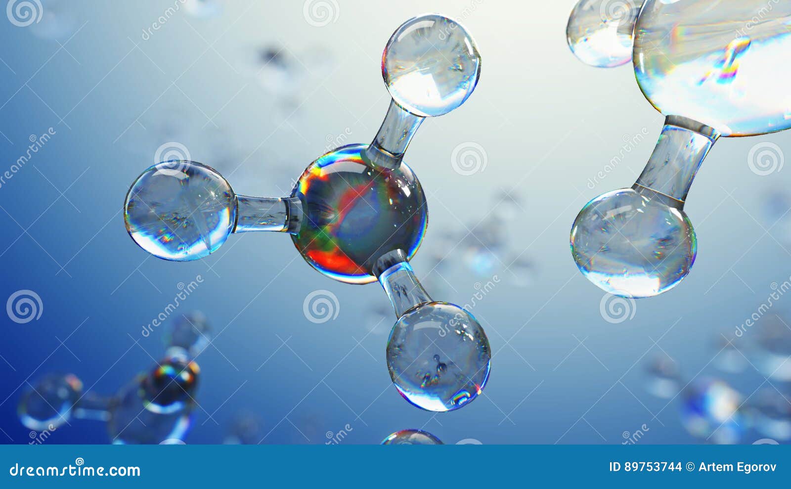 3d Illustration of Glass Molecules. Atoms Connection Concept. Abstract ...