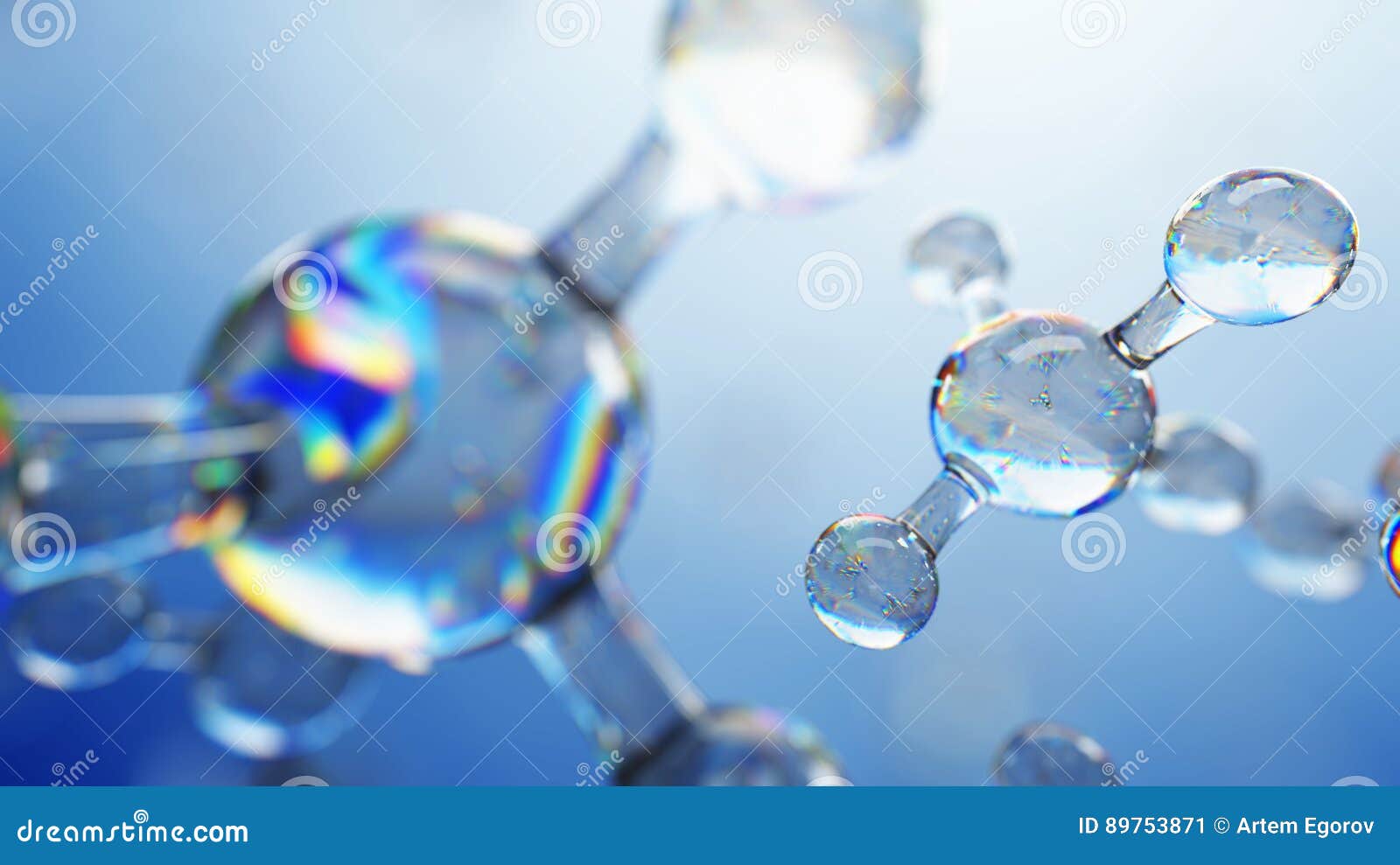 3d Illustration Of Glass Molecules. Atoms Connection Concept. Abstract ...