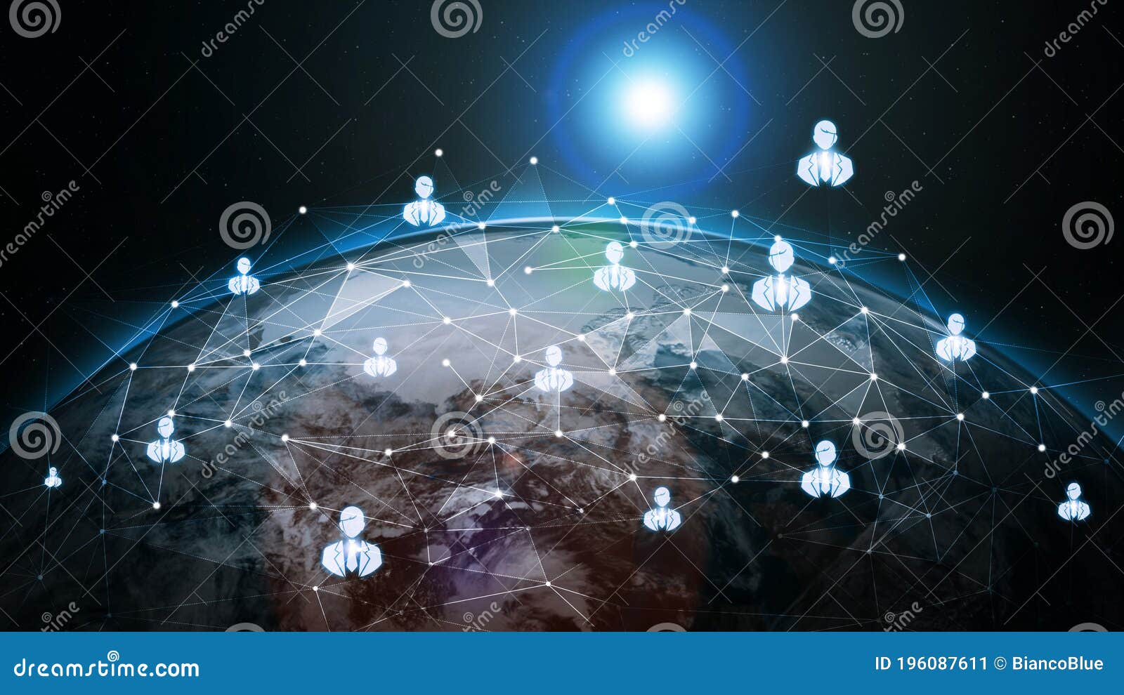 3D Illustration Global Modern Creative Communication and Internet ...