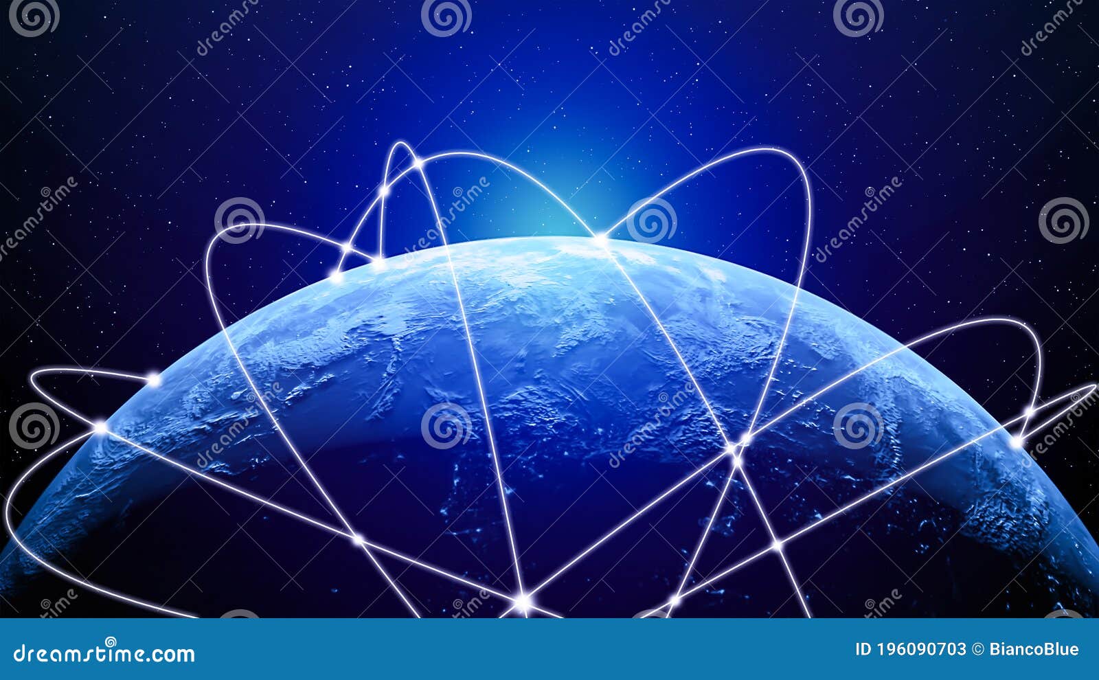 3D Illustration Global Modern Creative Communication and Internet ...