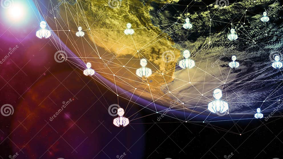 3D Illustration Global Modern Creative Communication and Internet ...
