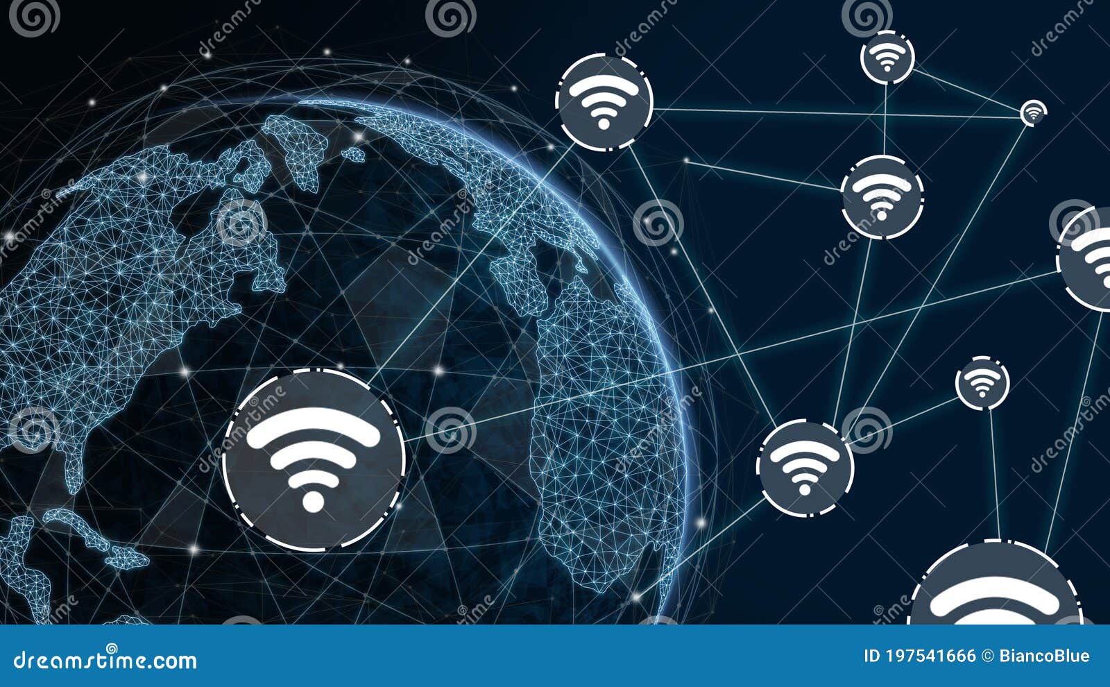 3D Illustration Global Modern Creative Communication and Internet ...