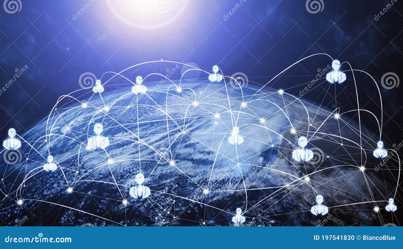 3D Illustration Global Modern Creative Communication and Internet ...