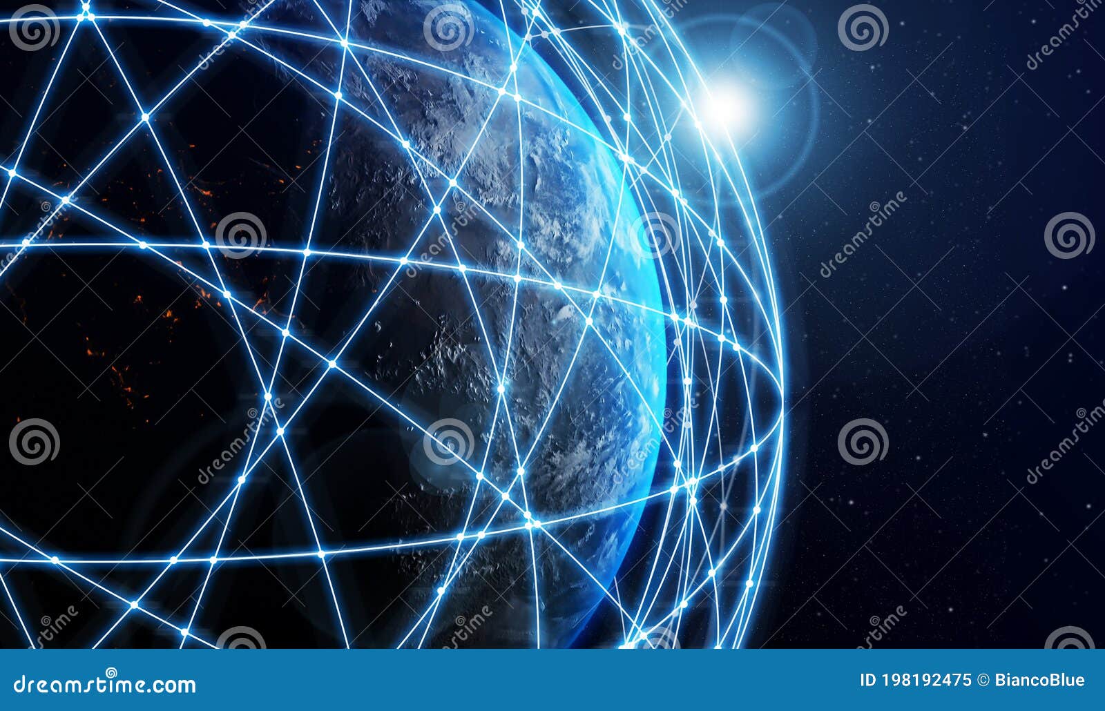 3D Illustration Global Modern Creative Communication and Internet ...