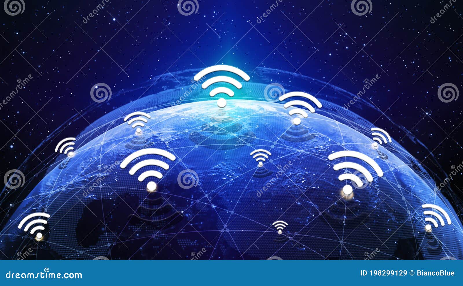 3D Illustration Global Modern Creative Communication and Internet ...