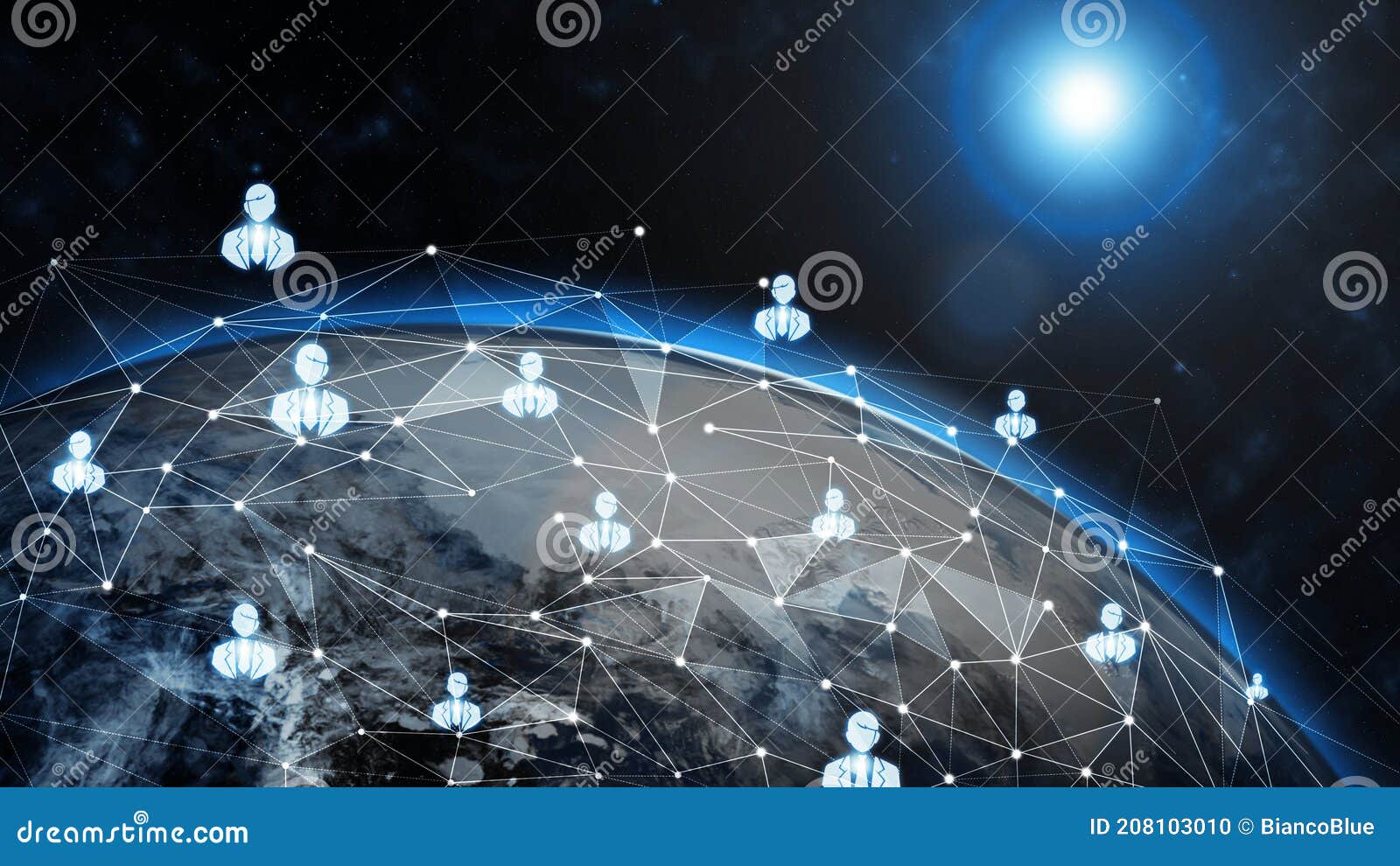 3D Illustration Global Modern Creative Communication and Internet ...