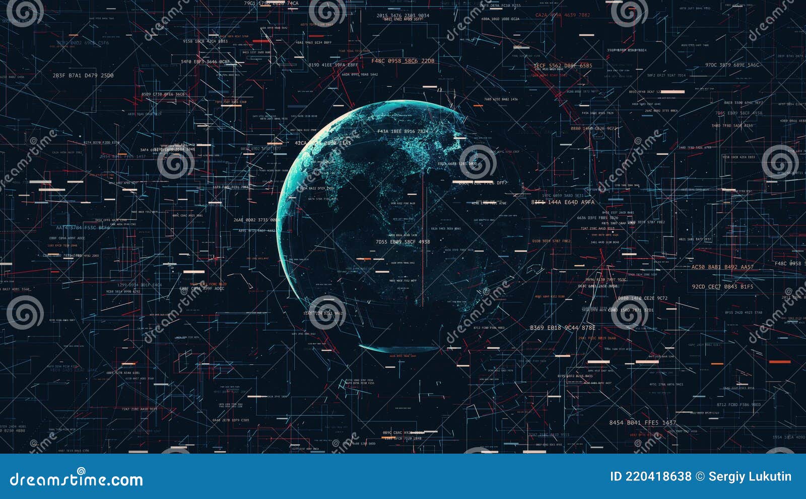 3D Illustration of Global Network Symbolizing World Information ...