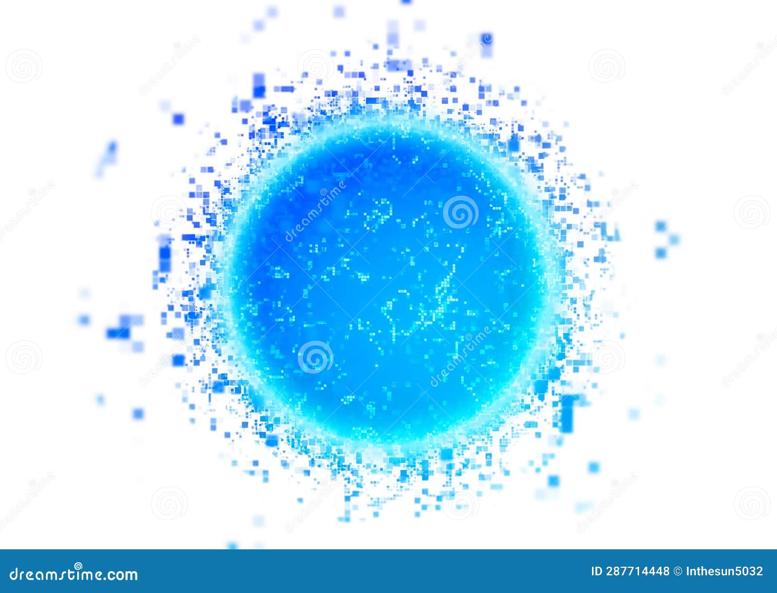 3d Illustration of Glowing Abstract Blue Sphere Stock Illustration ...