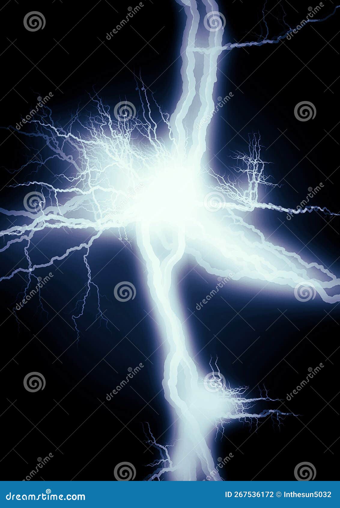 3d Illustration of Glowing Abstract Lightning Stock Illustration ...
