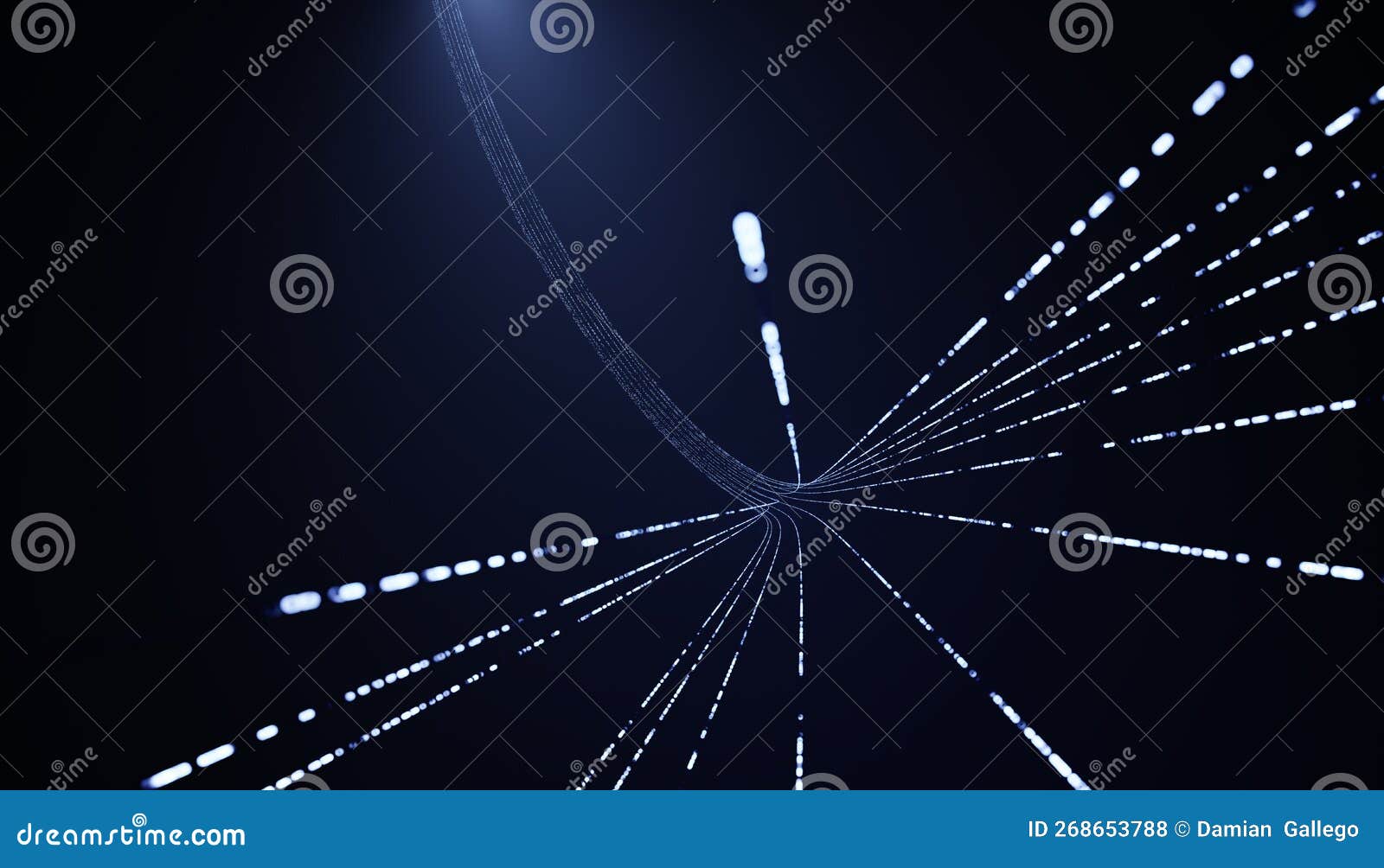 3d Illustration Glowing Fiber Optic Cable. Information and Data Flows ...