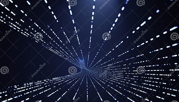 3d Illustration Glowing Fiber Optic Cable. Information and Data Flows ...