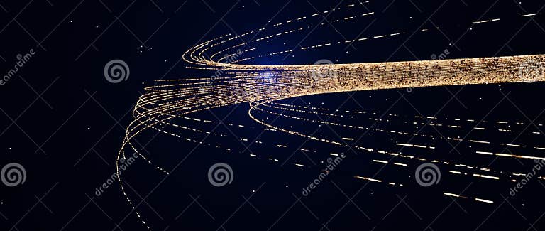 3d Illustration Glowing Fiber Optic Cable. Information and Data Flows ...