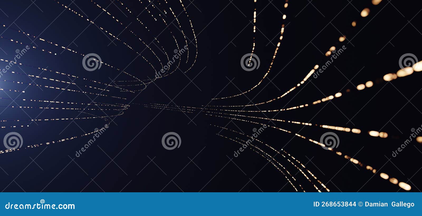 3d Illustration Glowing Fiber Optic Cable. Information and Data Flows ...