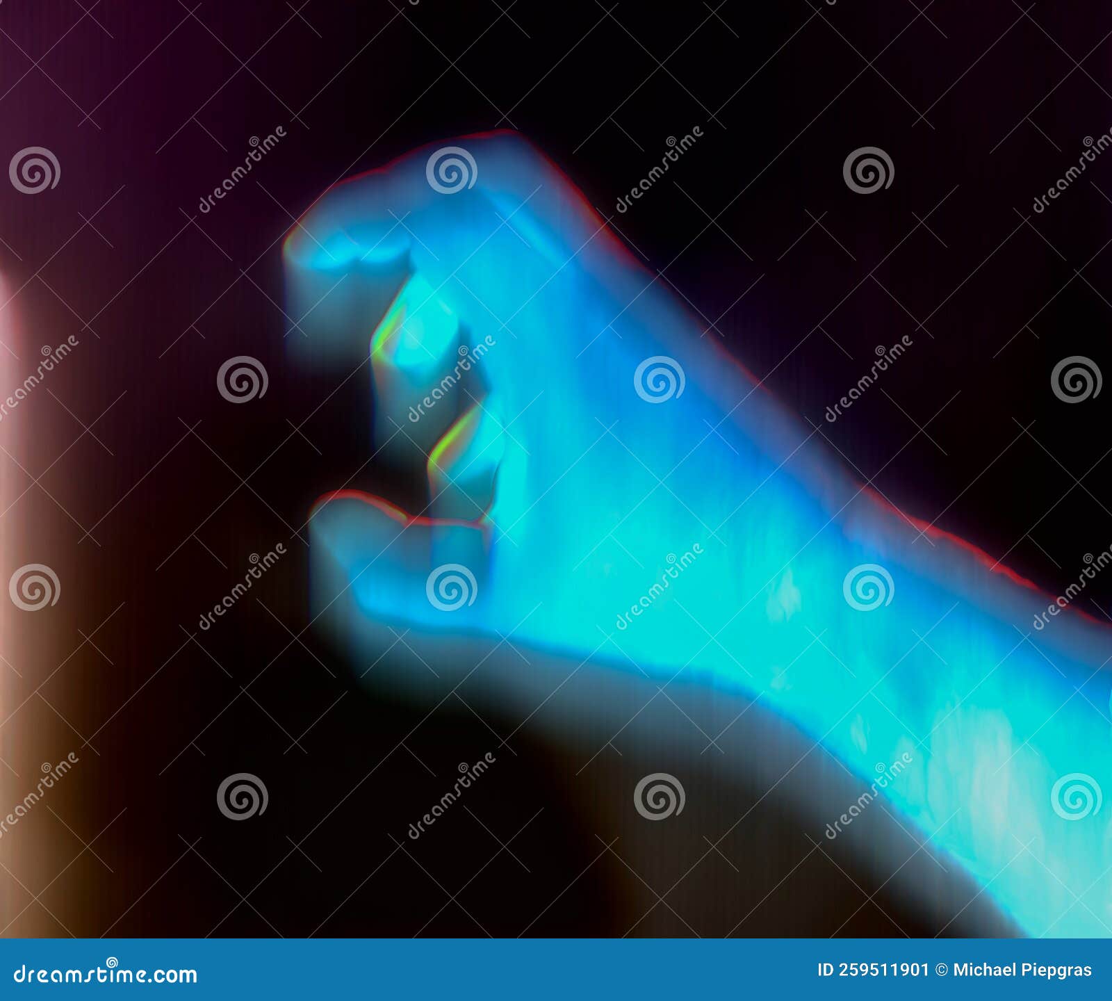 3D-Illustration of a Glowing Human Male Hand in an X-ray View Stock ...