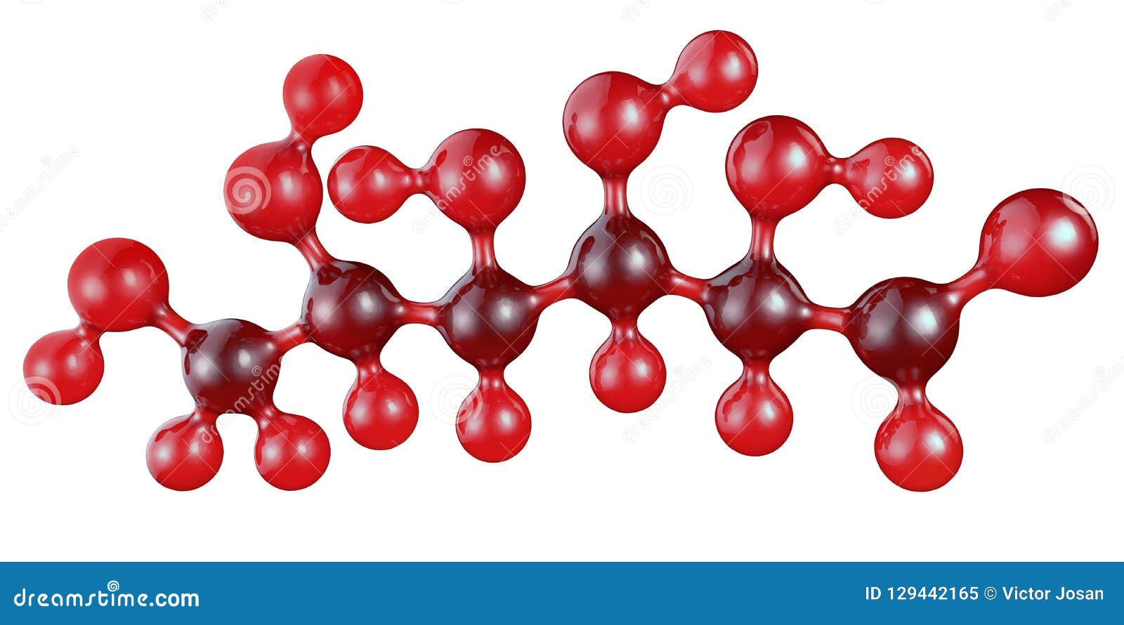 3d Illustration of Glucose Molecule Isolated on White, C6H12O6 Stock ...