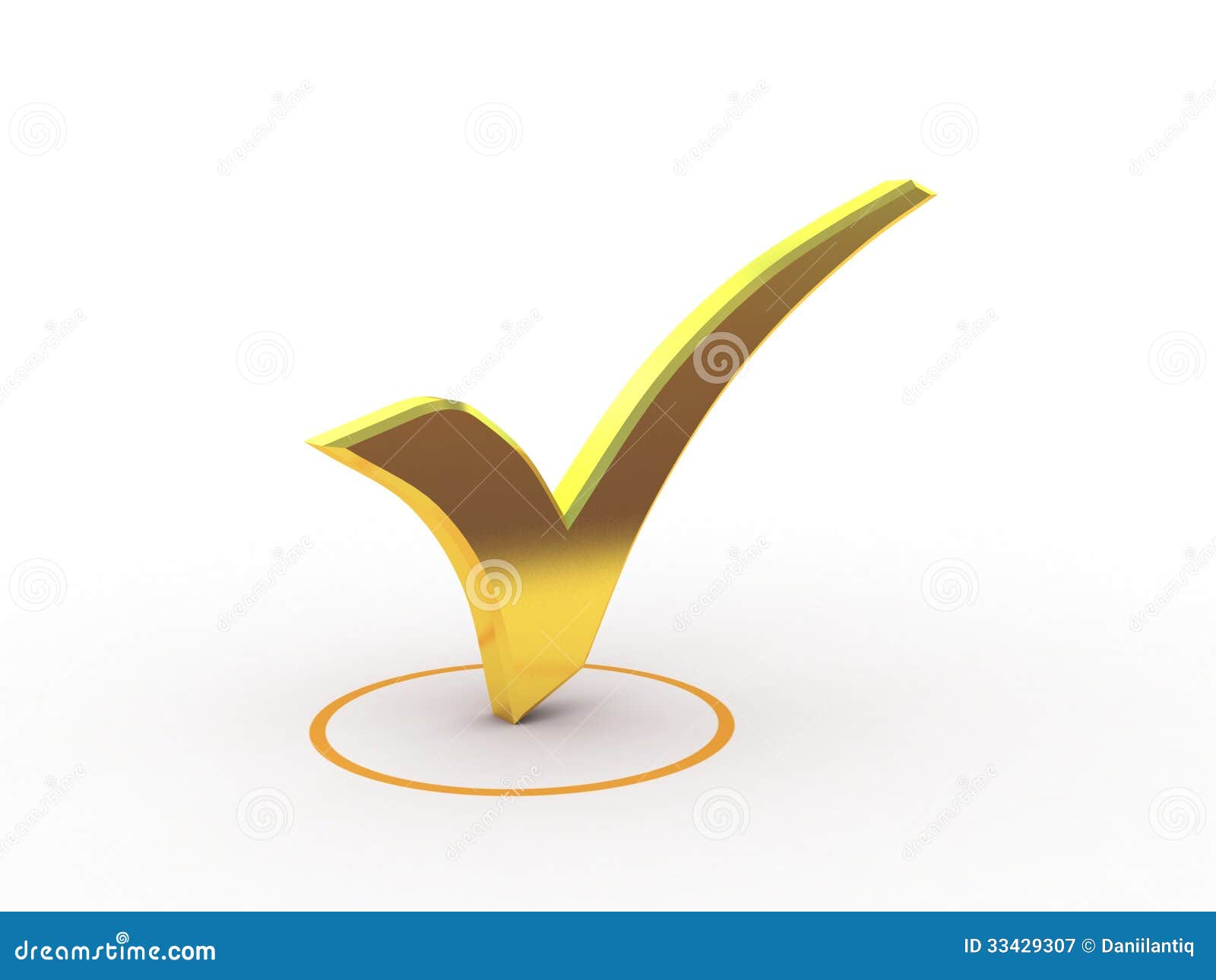 3d Illustration of Gold Check Mark Stock Illustration - Illustration of ...