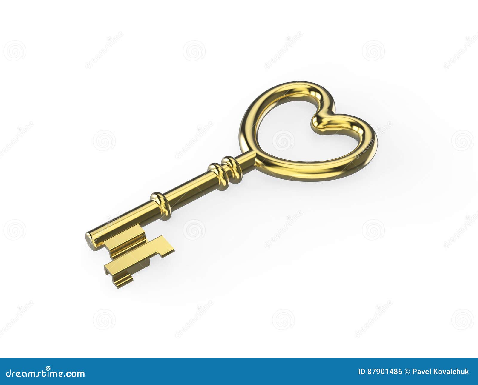 3D illustration gold key stock illustration. Illustration of object ...