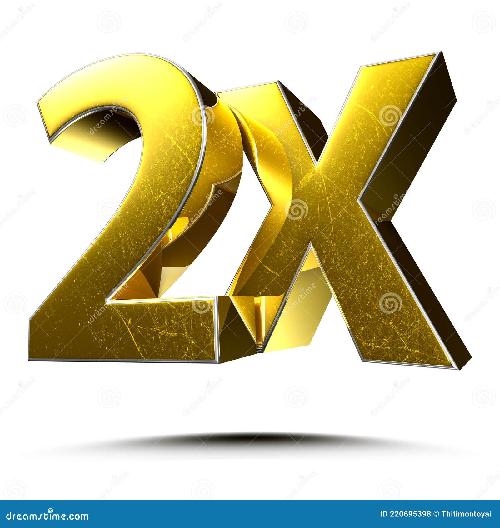 2x gold. stock illustration. Illustration of creative - 220695398