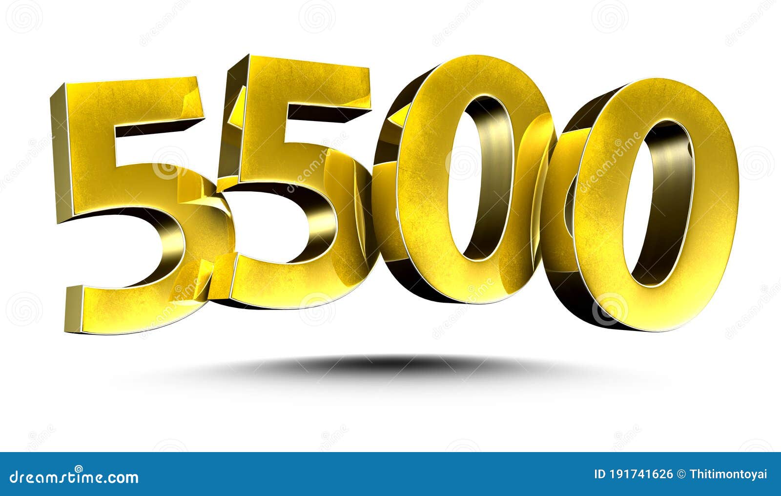Number 5500 3d. stock illustration. Illustration of isolated - 191741626