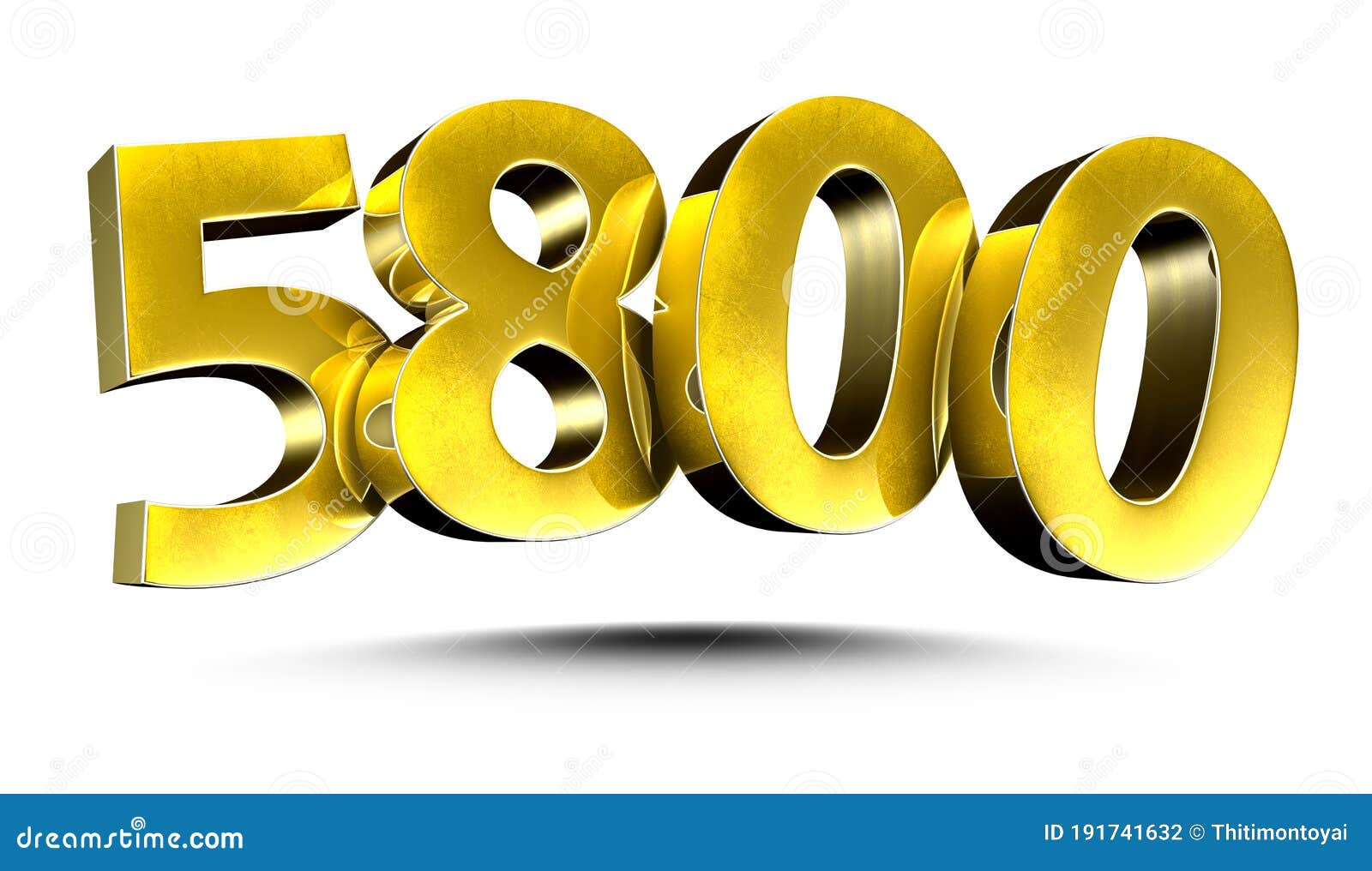 Number 5800 3d. stock illustration. Illustration of cumulative - 191741632