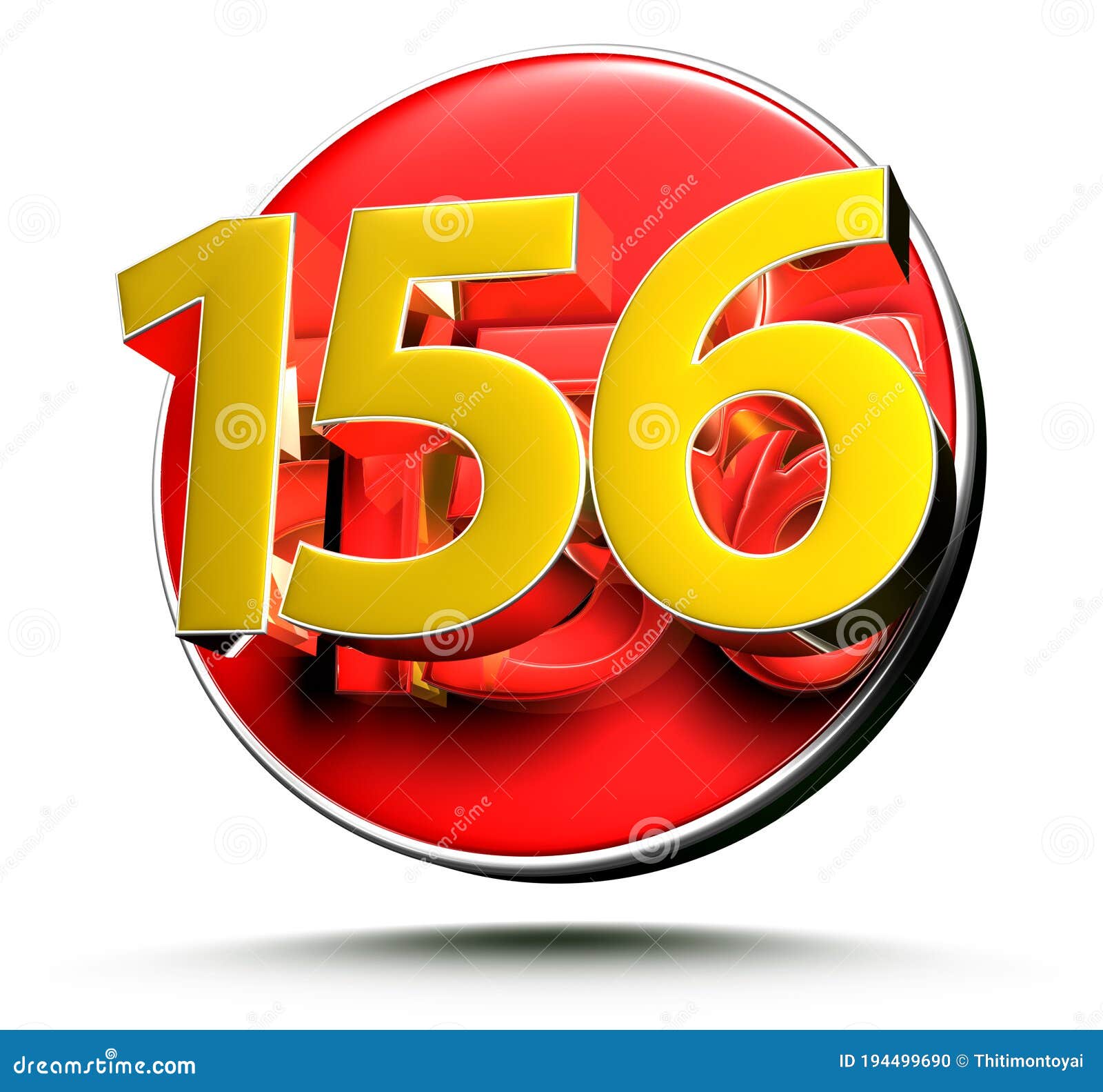 Number 156 3d. stock illustration. Illustration of graphic - 194499690