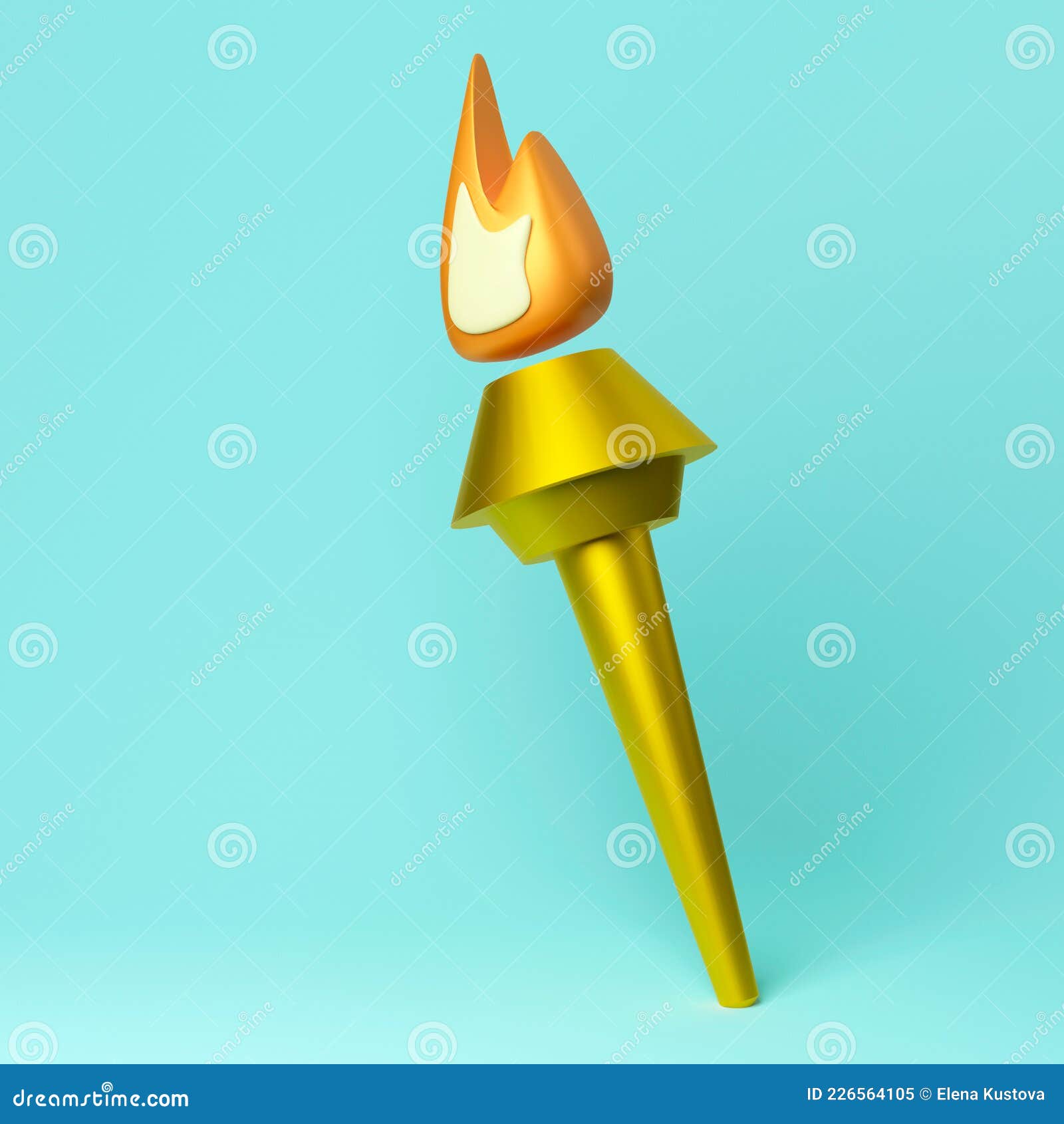 3d Illustration of Golden Olympic Torch Stock Illustration ...