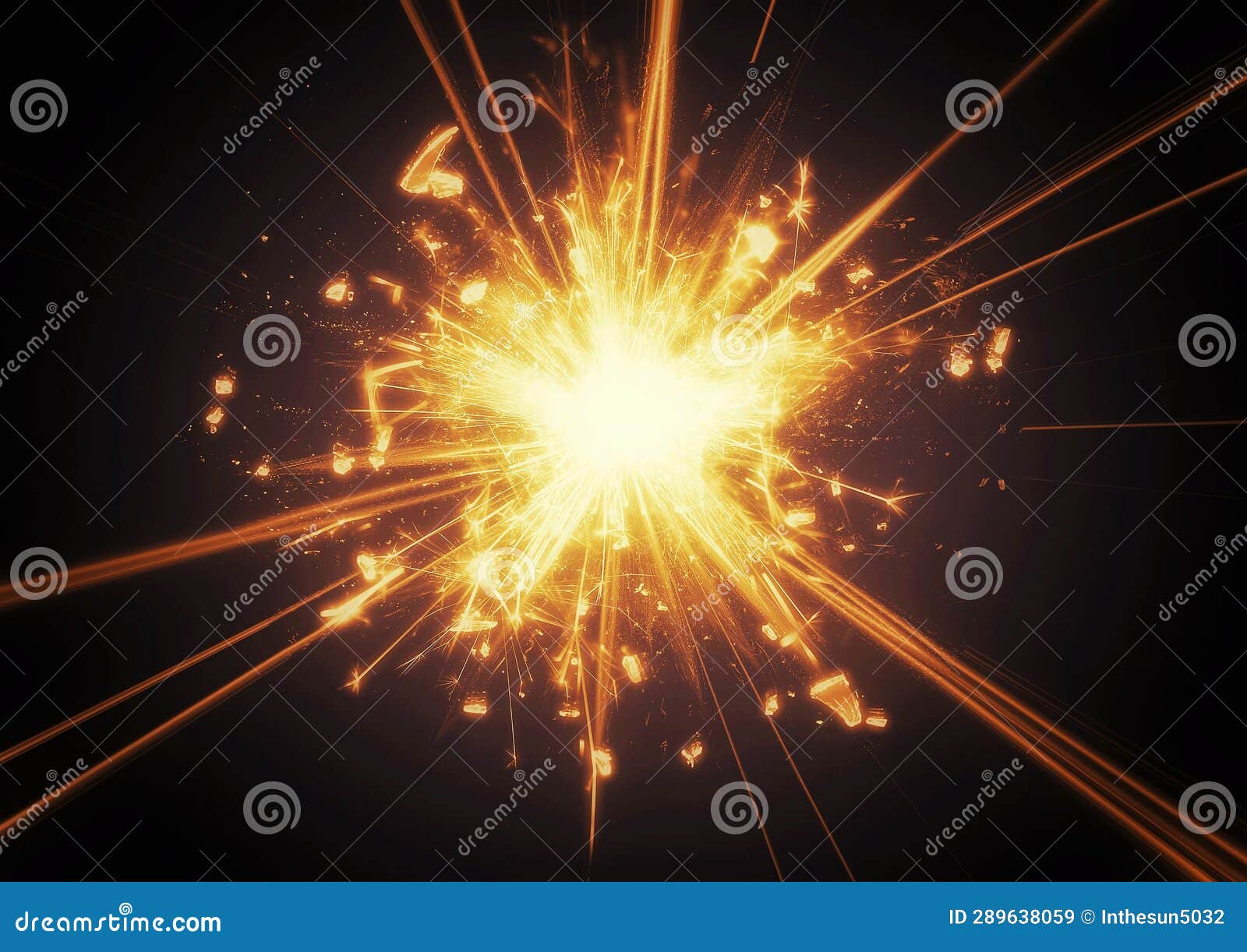 3d Illustration of Golden Rays Radiating Out Stock Illustration ...