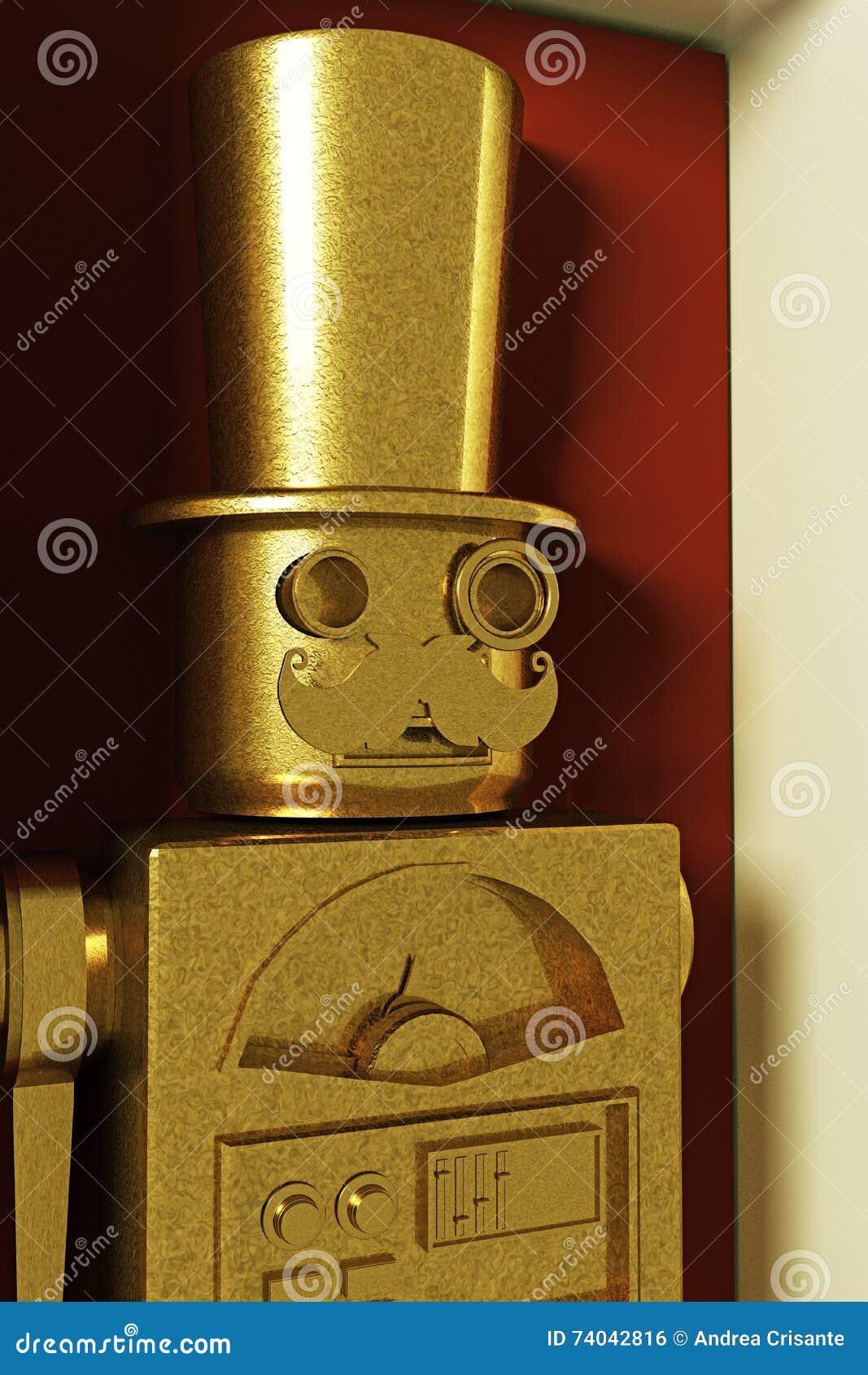 3d Illustration of Golden Robot Stock Illustration - Illustration of ...