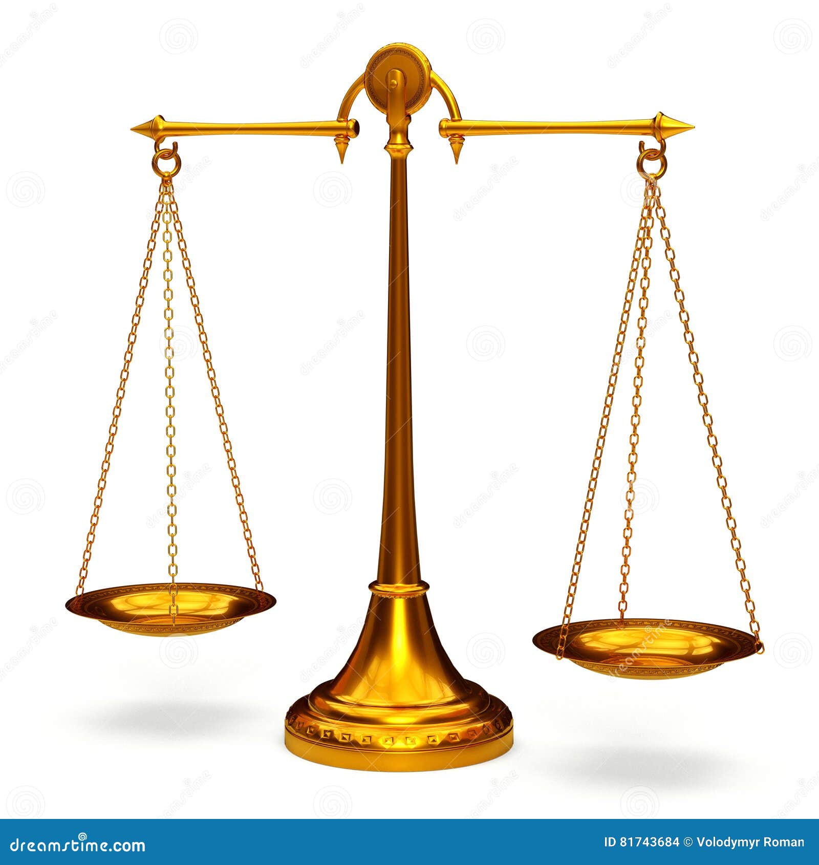 3d Illustration Golden Scales Isolate Stock Illustration - Illustration ...